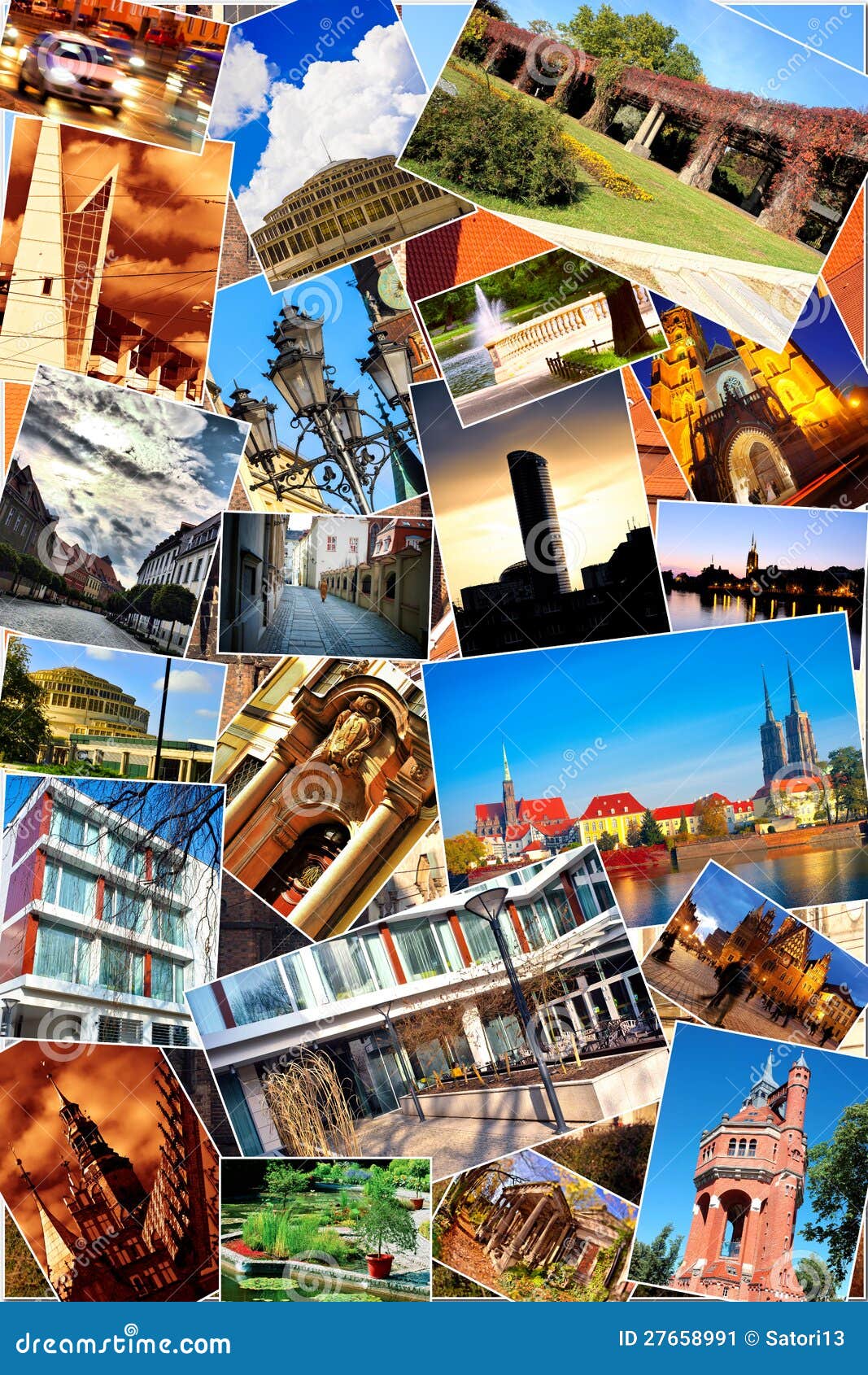 Ciudad europea en collage stock de ilustración. Ilustración de fresco ...