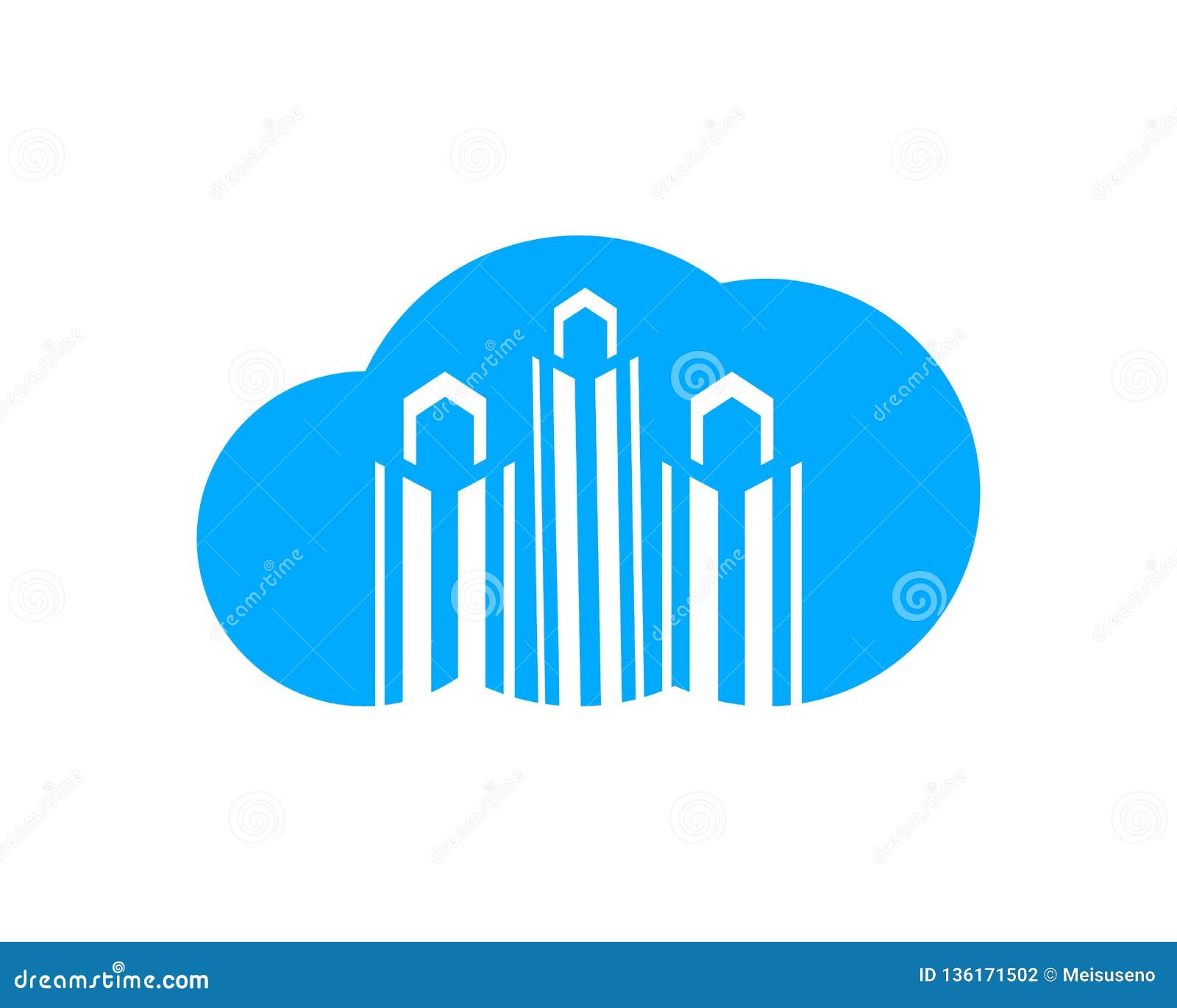 Ciudad Logo Template De La Nube Ilustración del Vector - Ilustración de ...