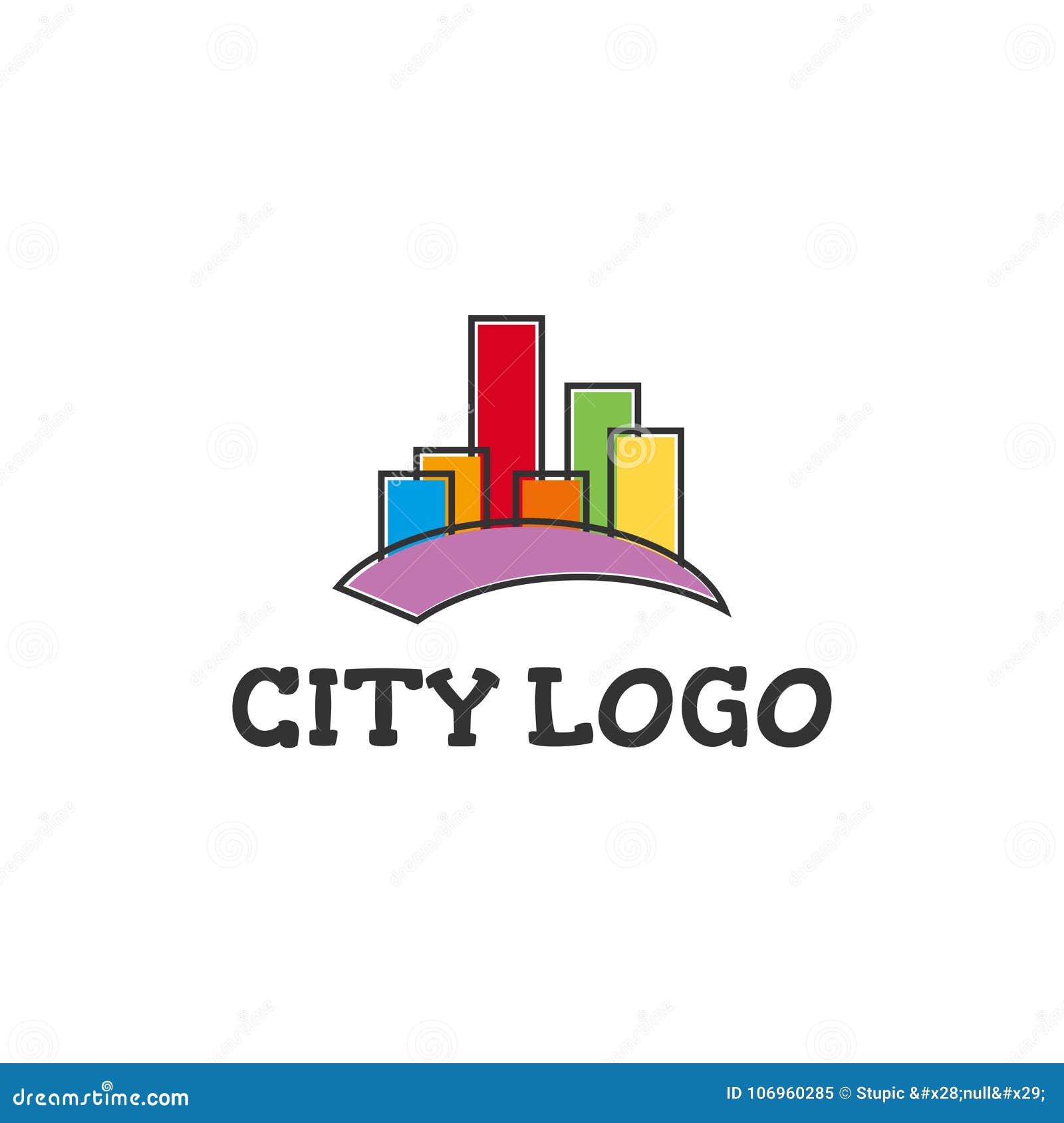 Ciudad Logo Vector Art Logo Template Y Ejemplo Stock de ilustración ...
