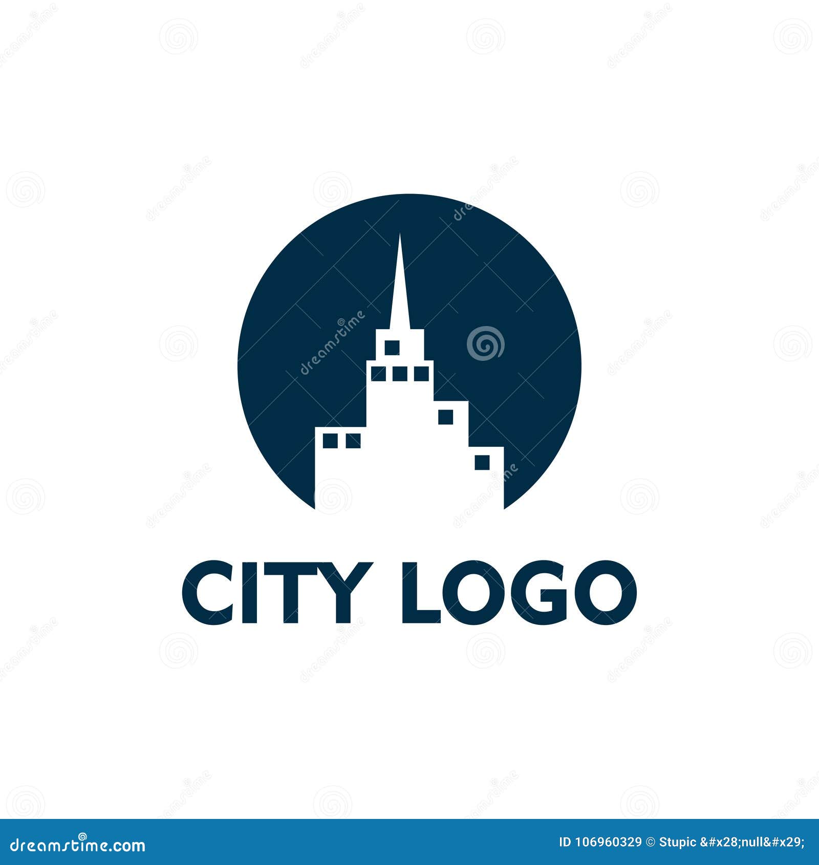 Ciudad Logo Vector Art Logo Template Y Ejemplo Ilustración del Vector ...