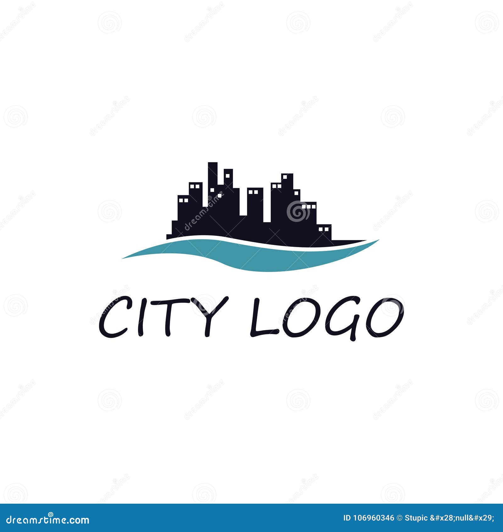 Ciudad Logo Vector Art Logo Template Y Ejemplo Ilustración del Vector ...