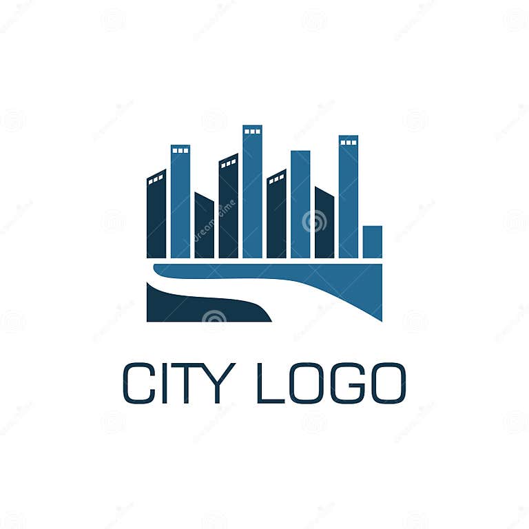 Ciudad Logo Vector Art Logo Template Y Ejemplo Stock de ilustración ...