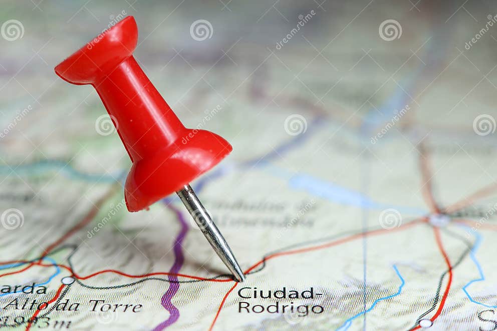 Ciudad Rodrigo, Spain Pin on Map Editorial Image - Image of freedom ...