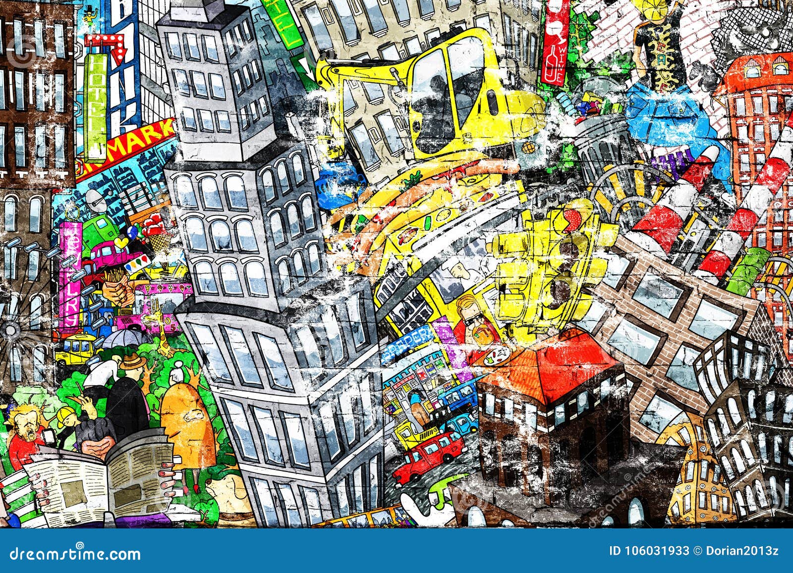 Ciudad, Un Ejemplo De Un Collage Grande Imagen de archivo - Imagen de ...