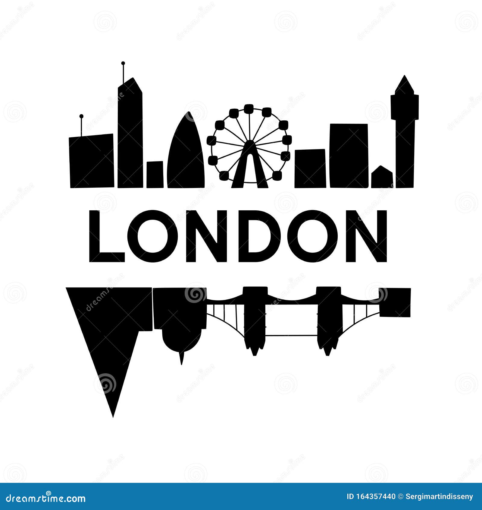 London Skyline. only Shapes Stock Vector - Illustration of landscape ...