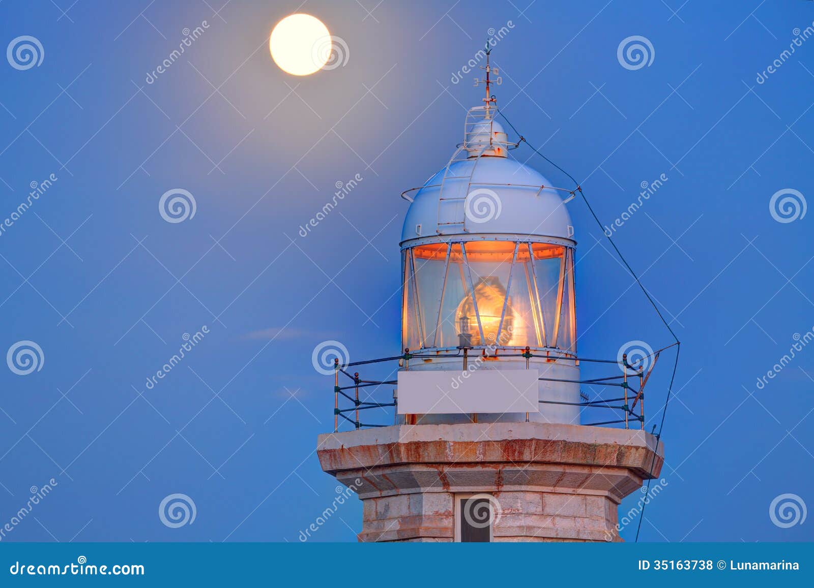 Ciutadella Menorca Punta Nati Lighthouse Moon Shine Stock Photo - Image ...