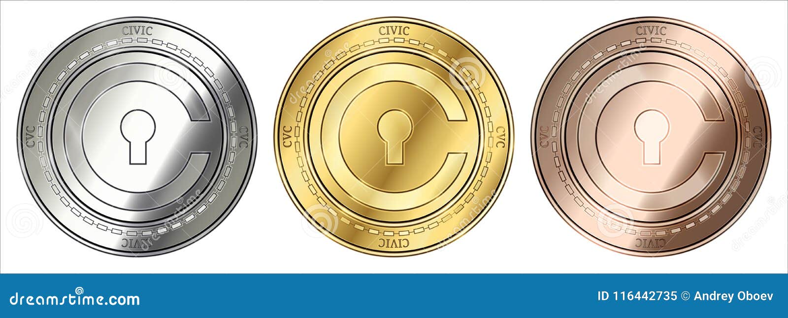 Civic CVC coin set. stock vector. Illustration of payment - 116442735