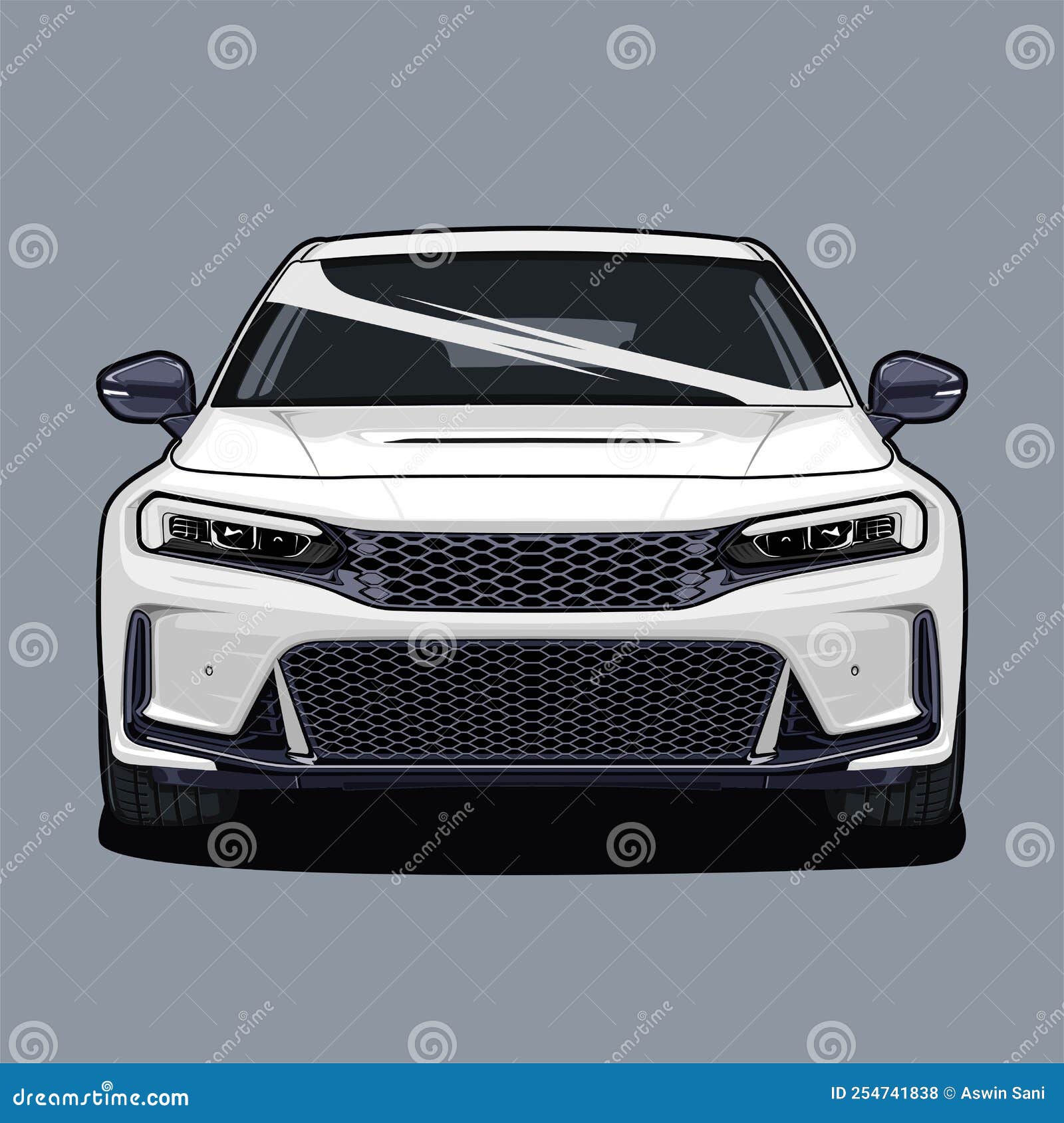 Civic Type R Car Illustration Stock Vector - Illustration of conceptual ...