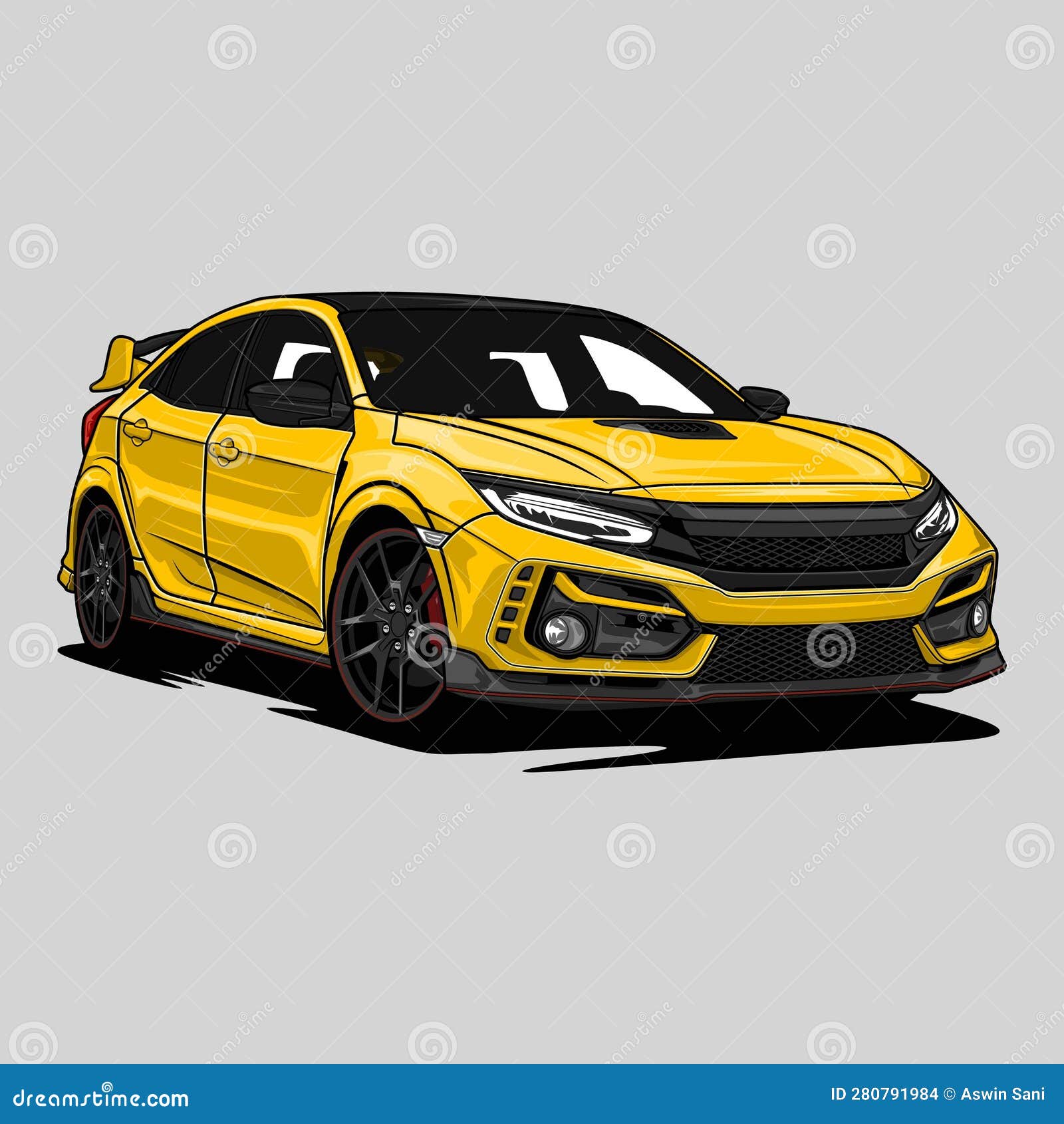 Civic Type R FK8 stock vector. Illustration of classic - 280791984