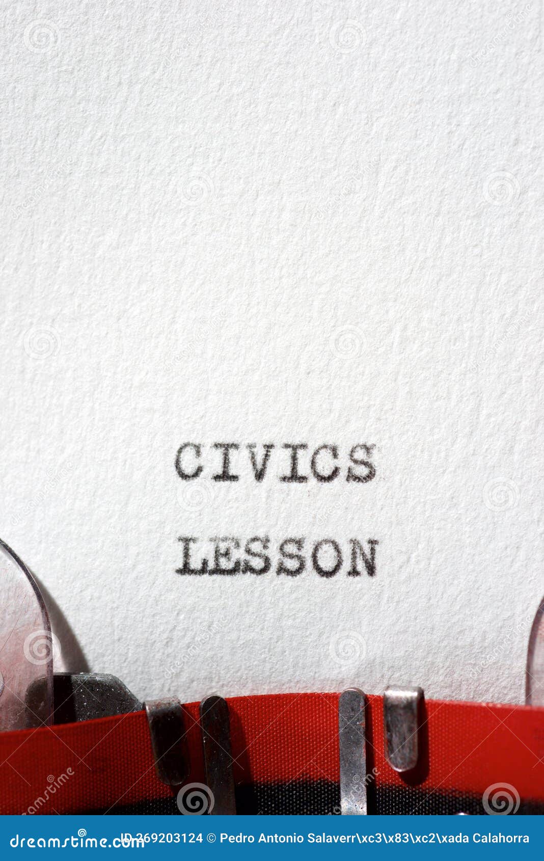 Civics lesson text stock photo. Image of vintage, typescript - 269203124