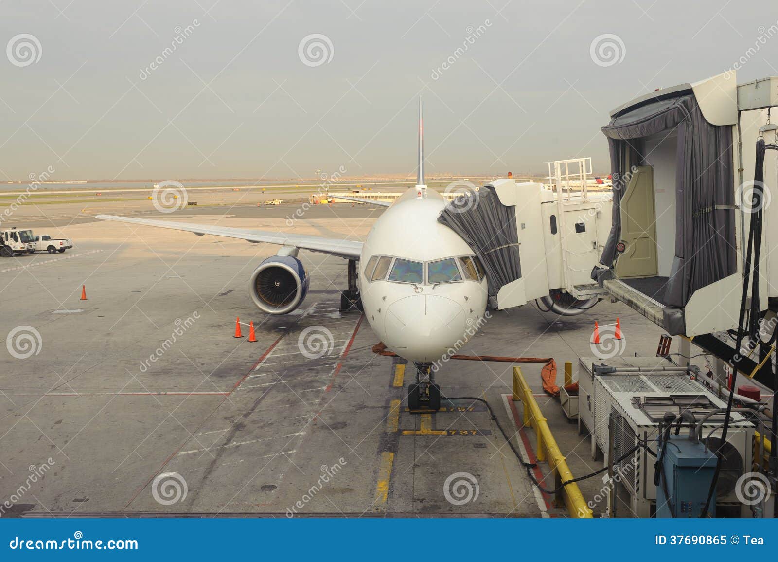 Civil aircraft in airport stock image. Image of arrival - 37690865
