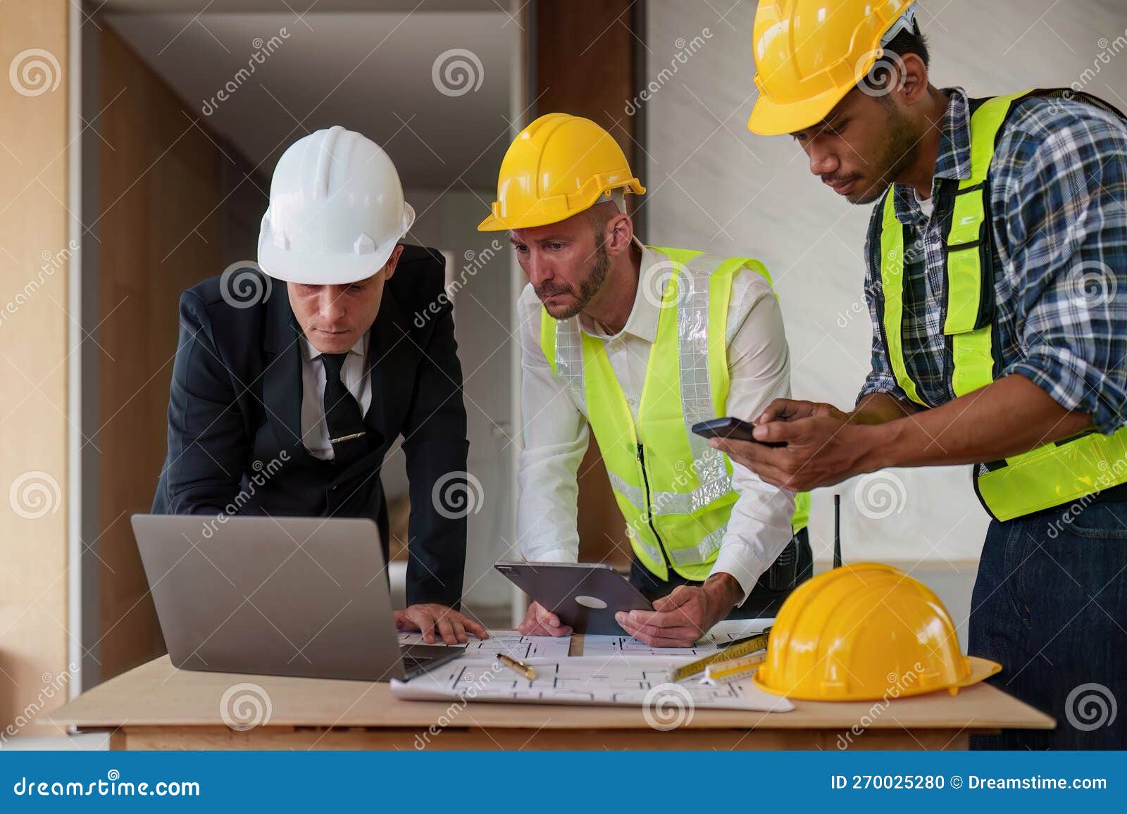 Civil Construction Team Working at Renovate Construction Site ...