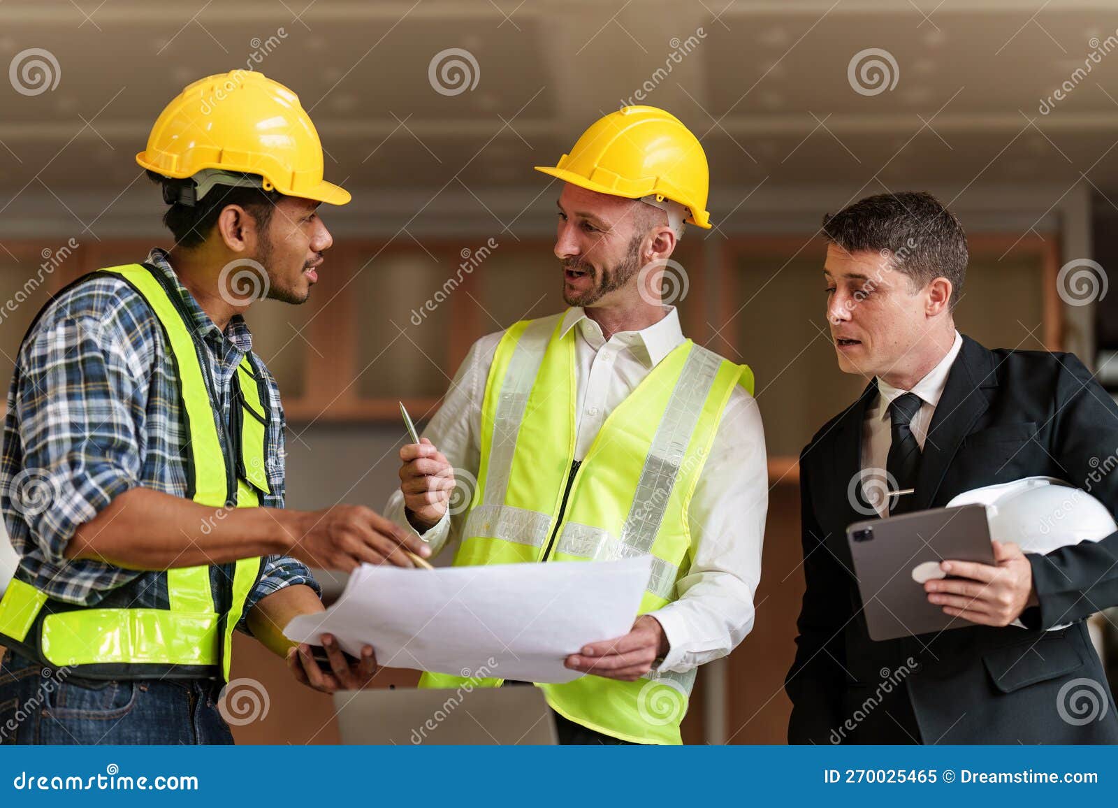 Civil Construction Team Working at Renovate Construction Site ...