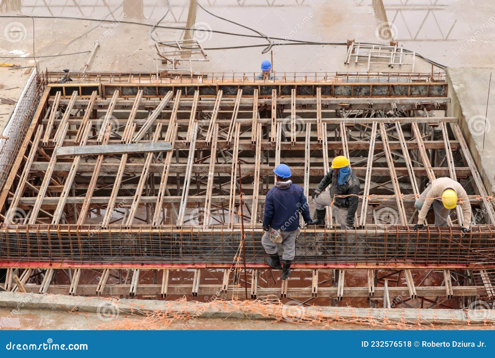 Civil Construction Workers, without Identifying the Face, Who Carry Out ...