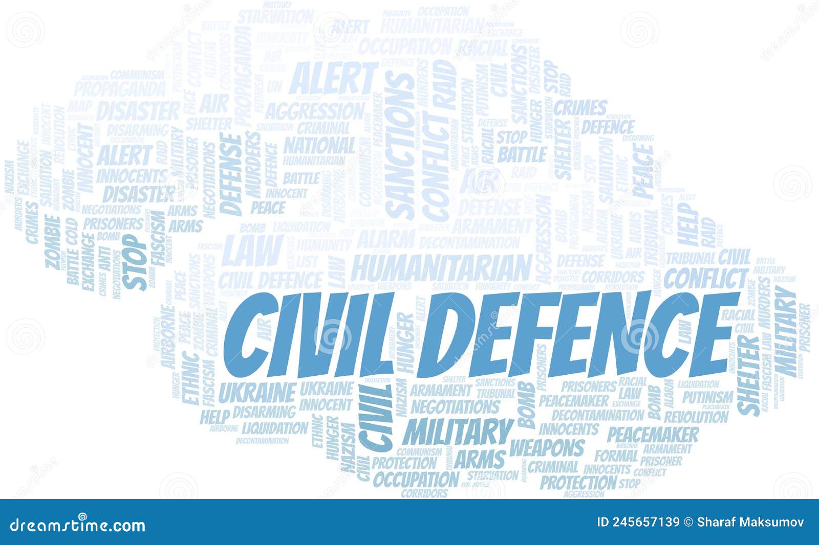 Civil Defence Word Cloud. Vector Made with the Text only. Stock Vector ...