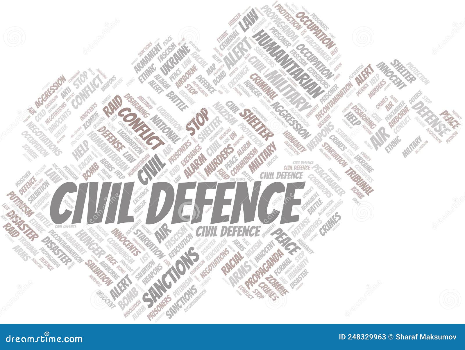 Civil Defence Word Cloud. Vector Made with the Text only. Stock Vector ...