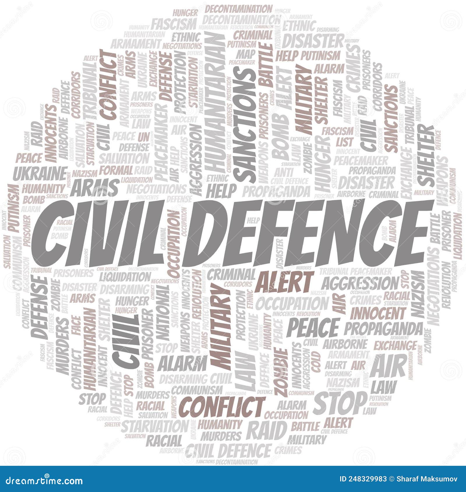 Civil Defence Word Cloud. Vector Made with the Text only. Stock Vector ...
