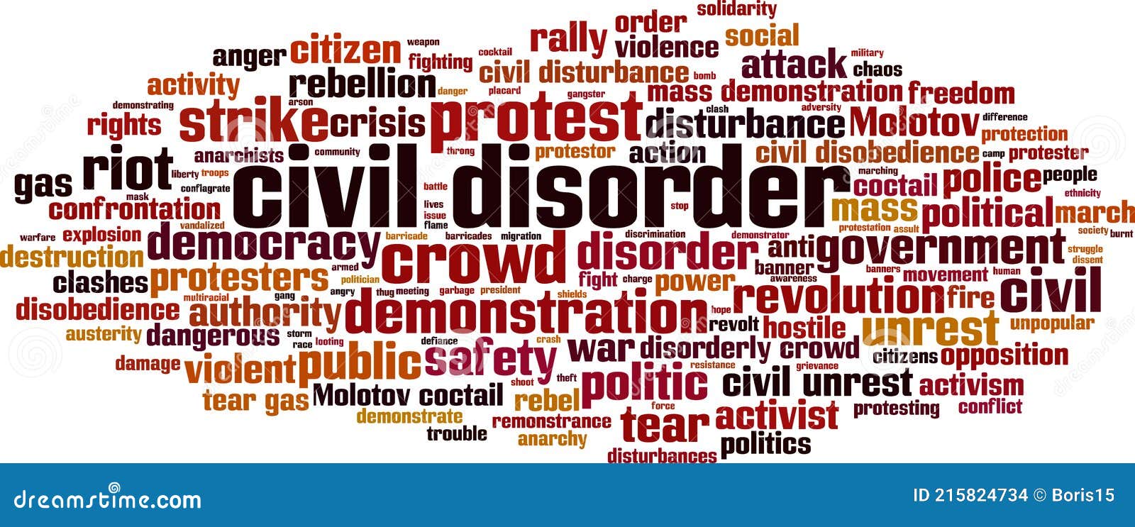 Civil disorder word cloud stock vector. Illustration of unrest - 215824734