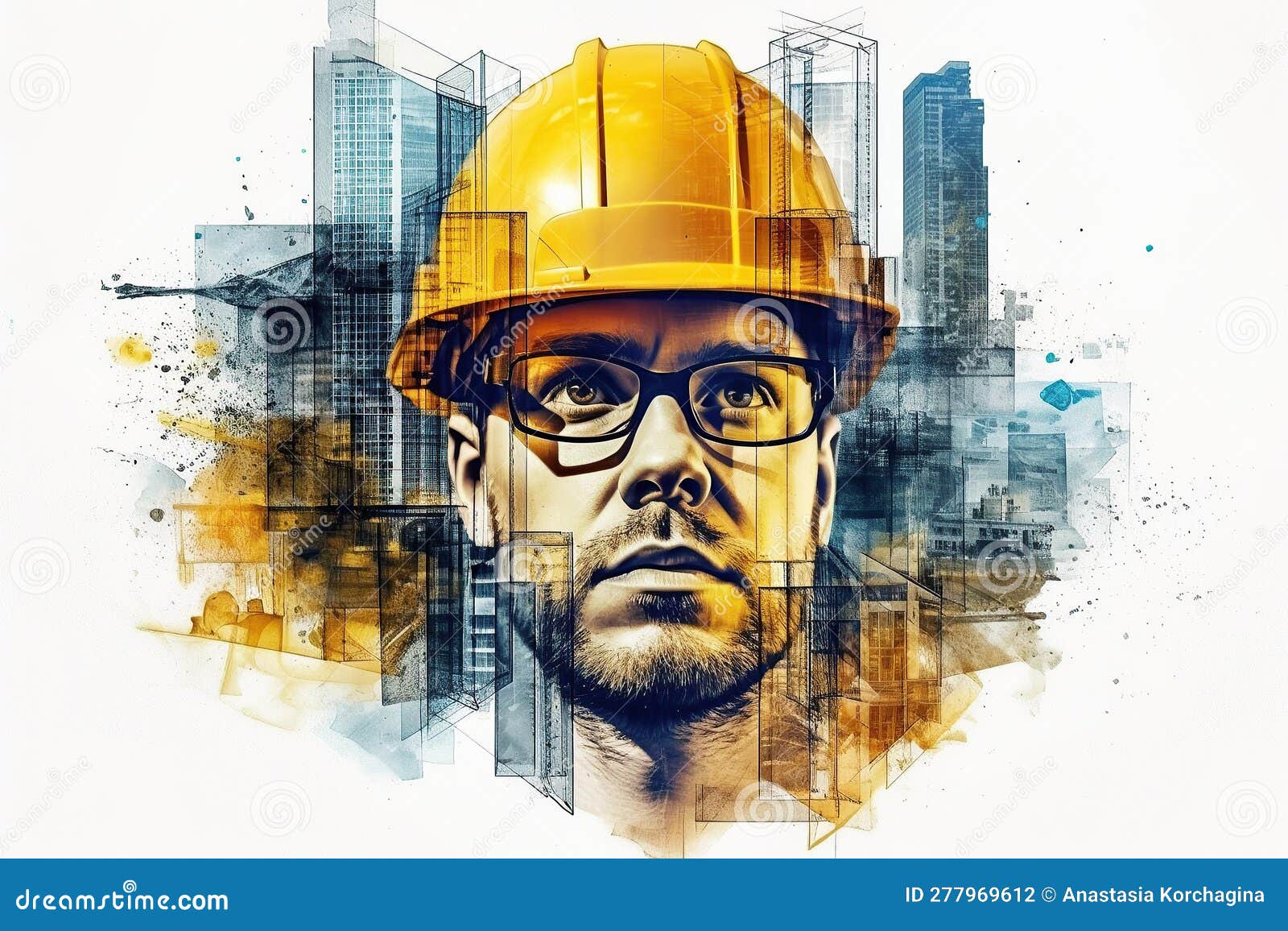 Civil Engineer, Architect Against the Background of an Engineering ...