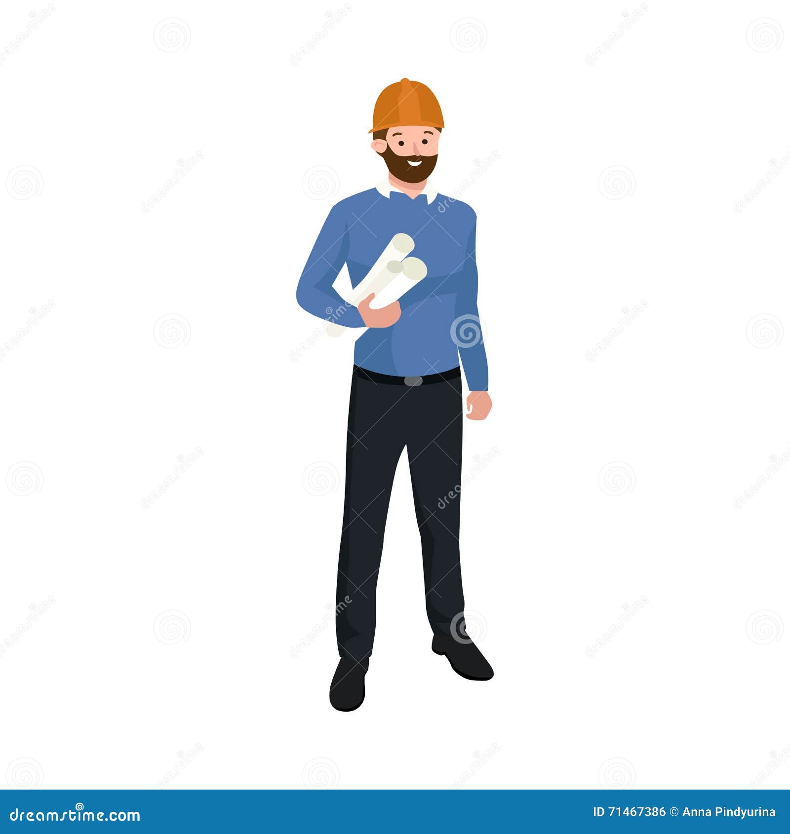 Civil Engineer, Architect or Construction Worker Man Vector ...