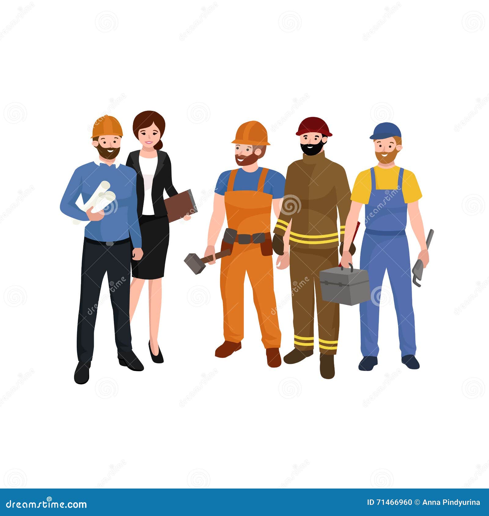 Civil Engineer, Architect and Construction Workers Group of People ...