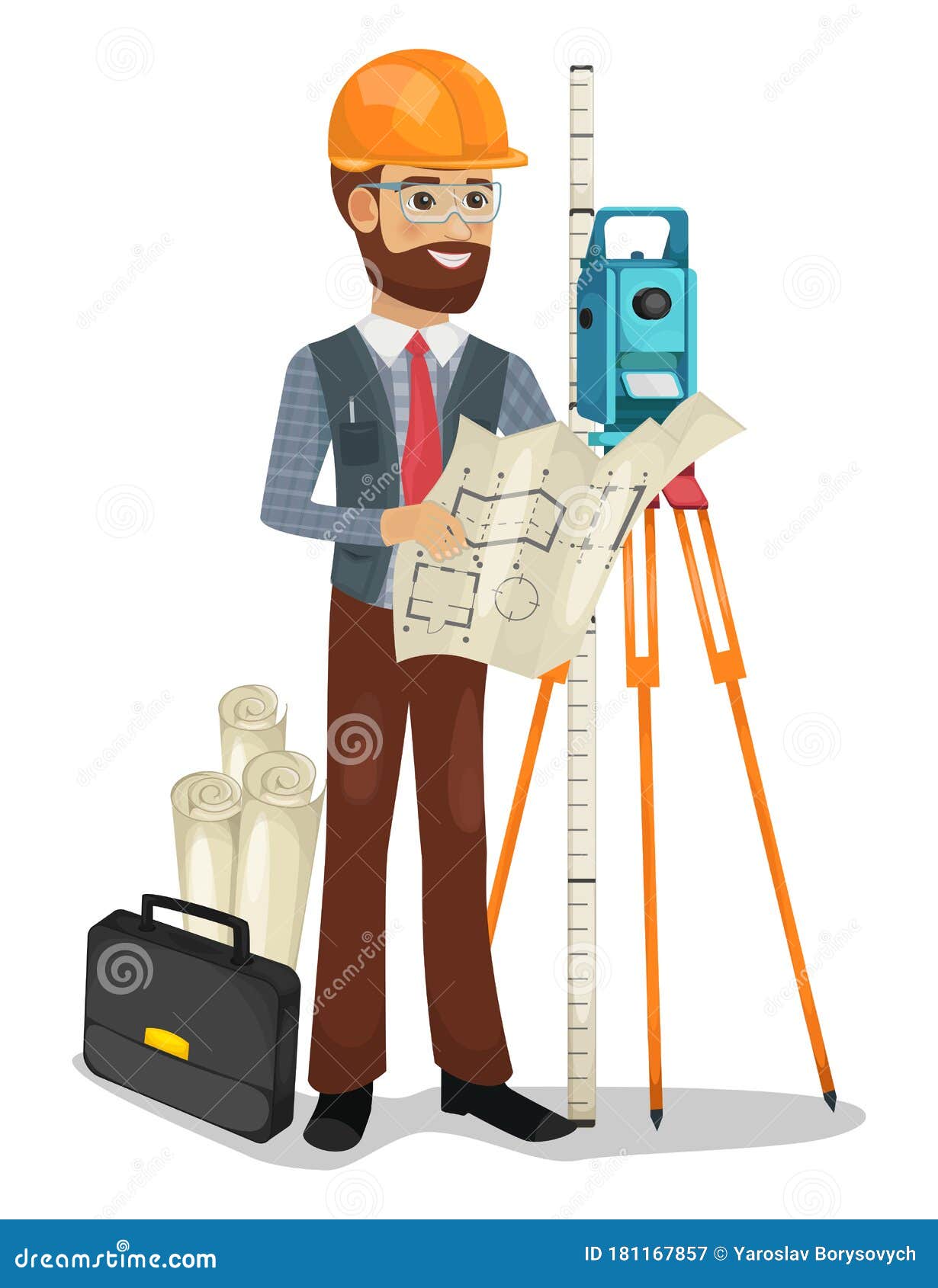 Civil Engineer Character Isolated Vector Stock Vector - Illustration of ... Civil Engineer Character Isolated Vector Stock Vector - Illustration of ...