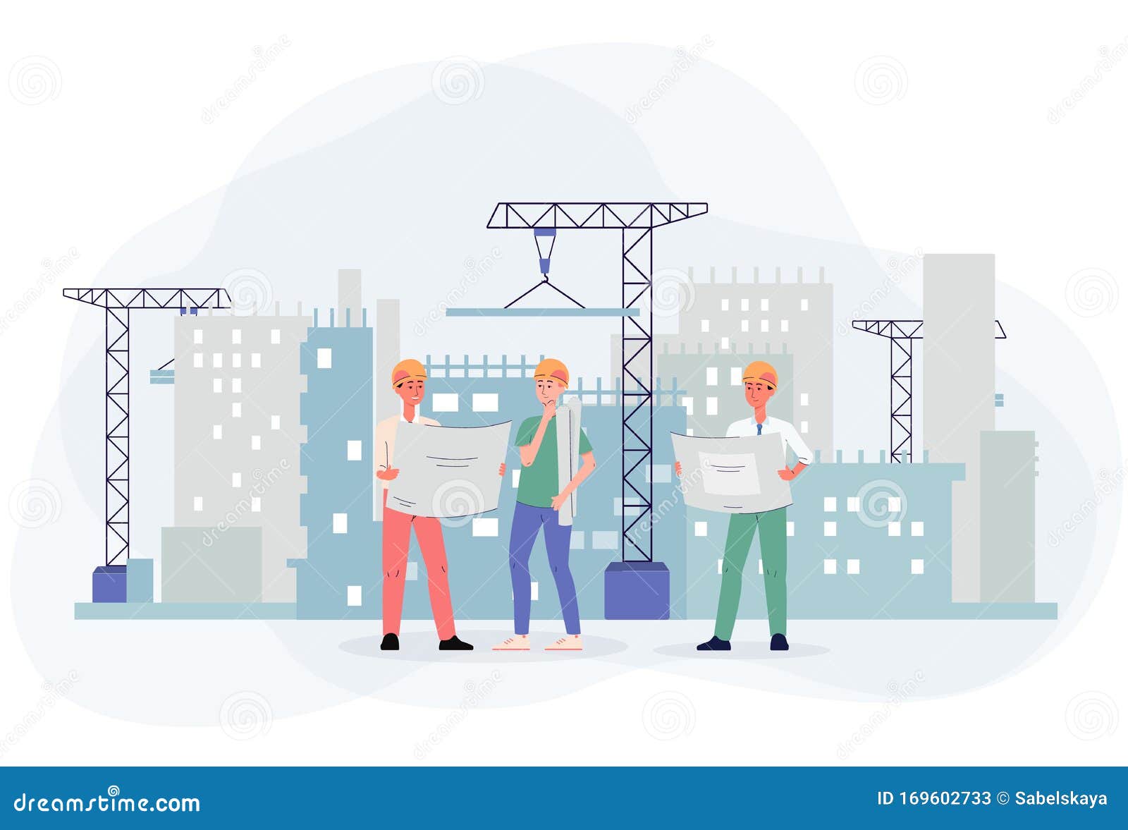 Civil Engineer or Construction Architect Characters Flat Vector ...