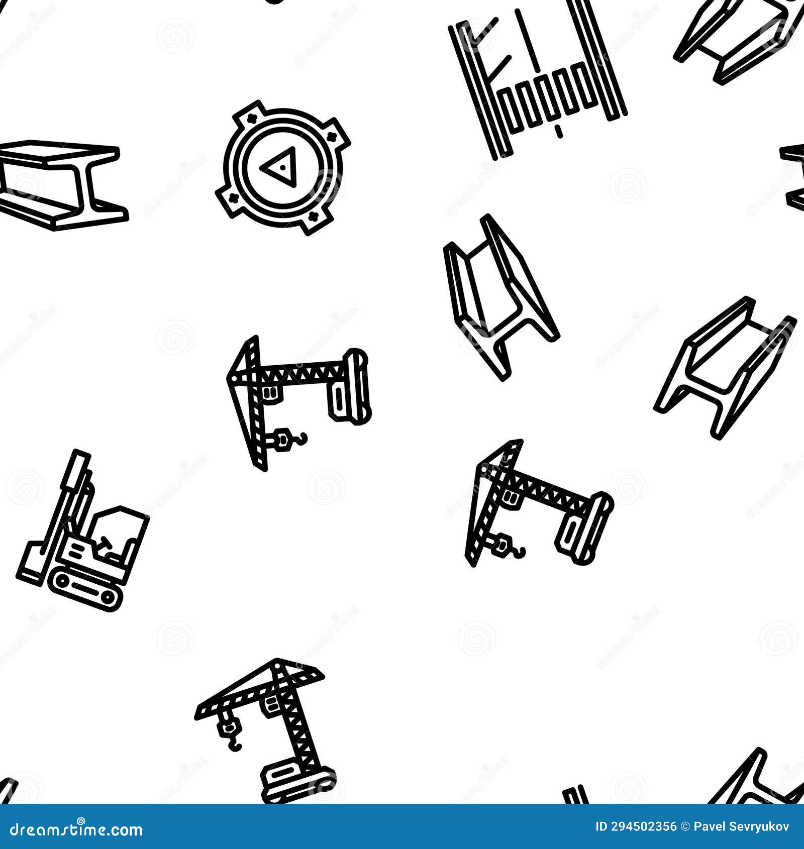 Civil Engineer Construction Vector Seamless Pattern Stock Vector ...