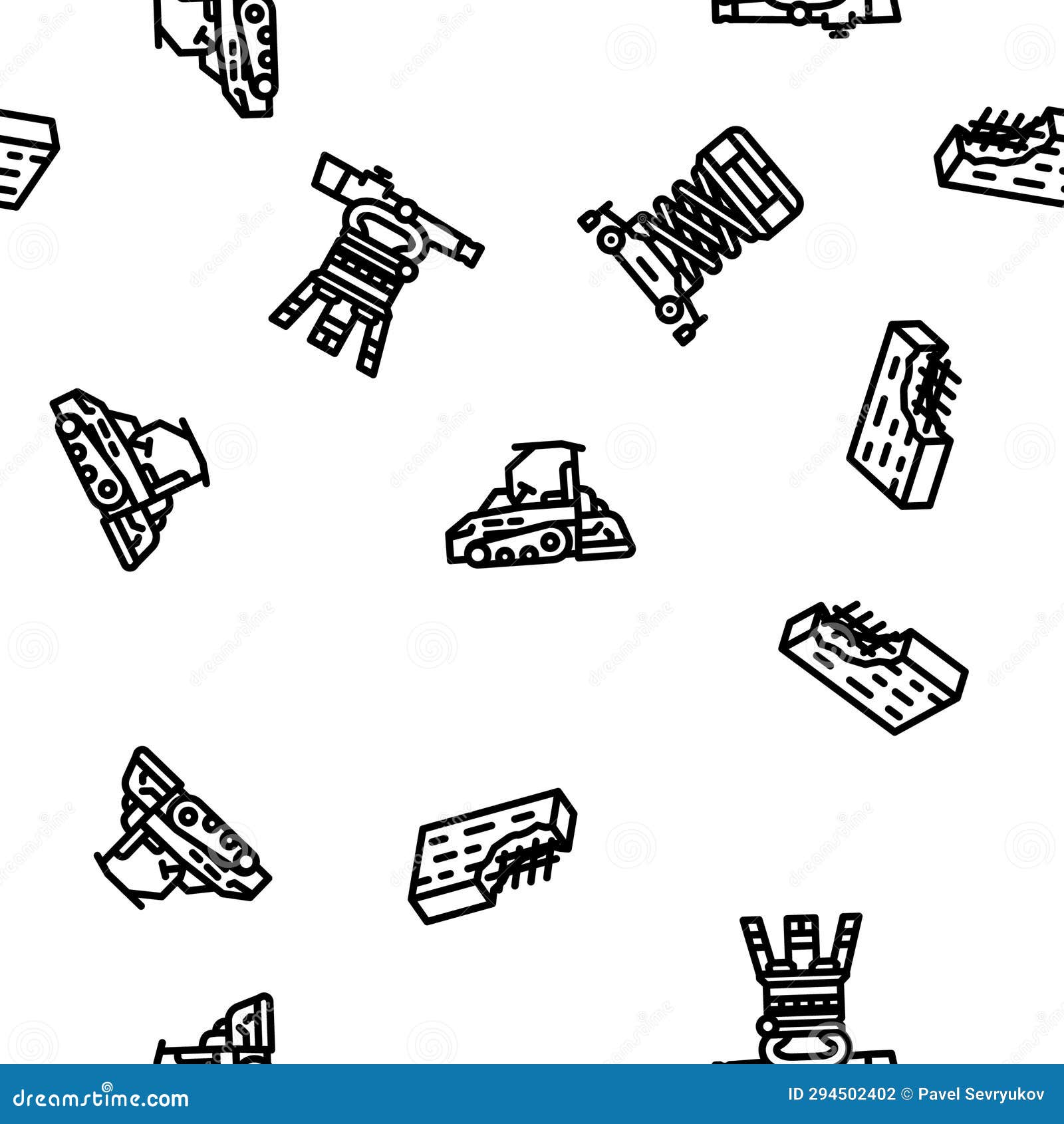 Civil Engineer Construction Vector Seamless Pattern Stock Vector ...