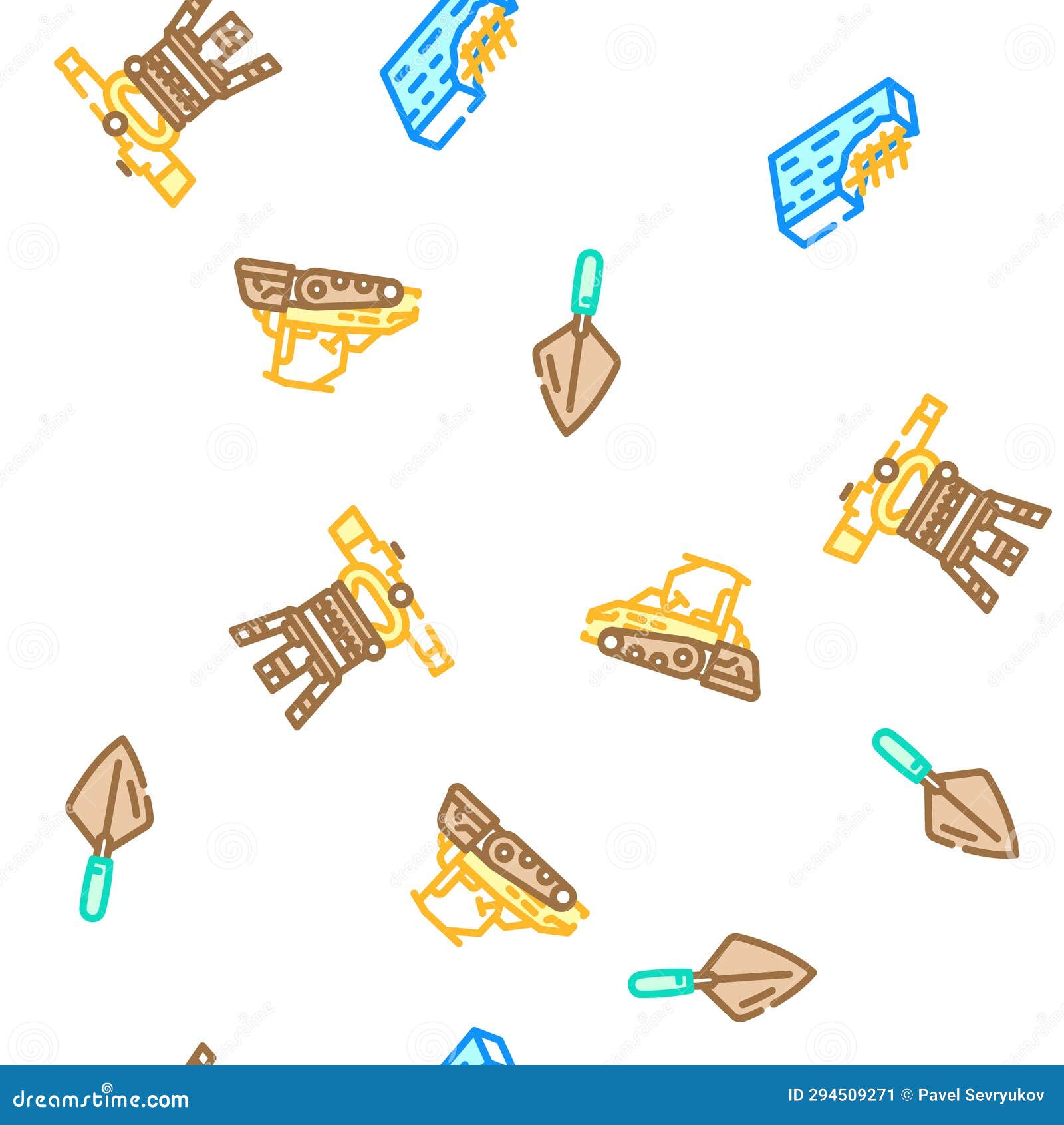 Civil Engineer Construction Vector Seamless Pattern Stock Vector ...