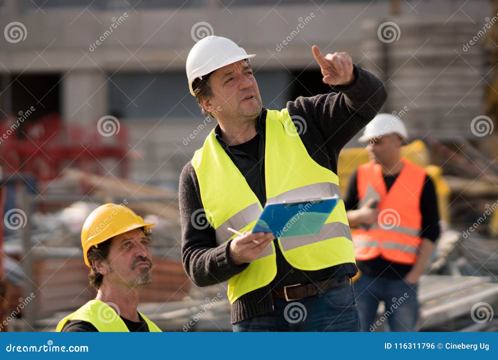 Construction Coworkers at Work Stock Photo - Image of contractor ...
