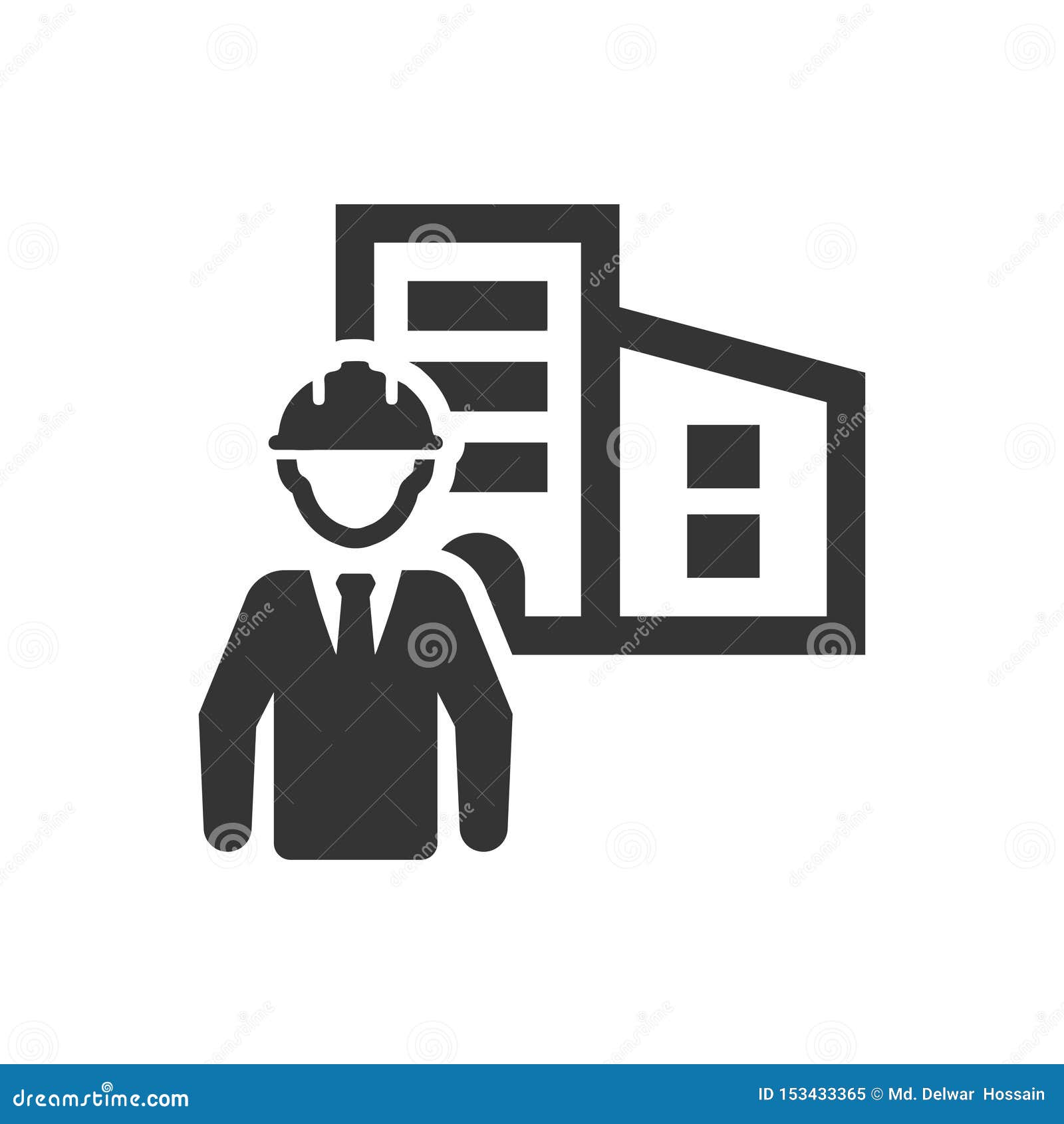 Civil engineer icon stock vector. Illustration of worker - 153433365