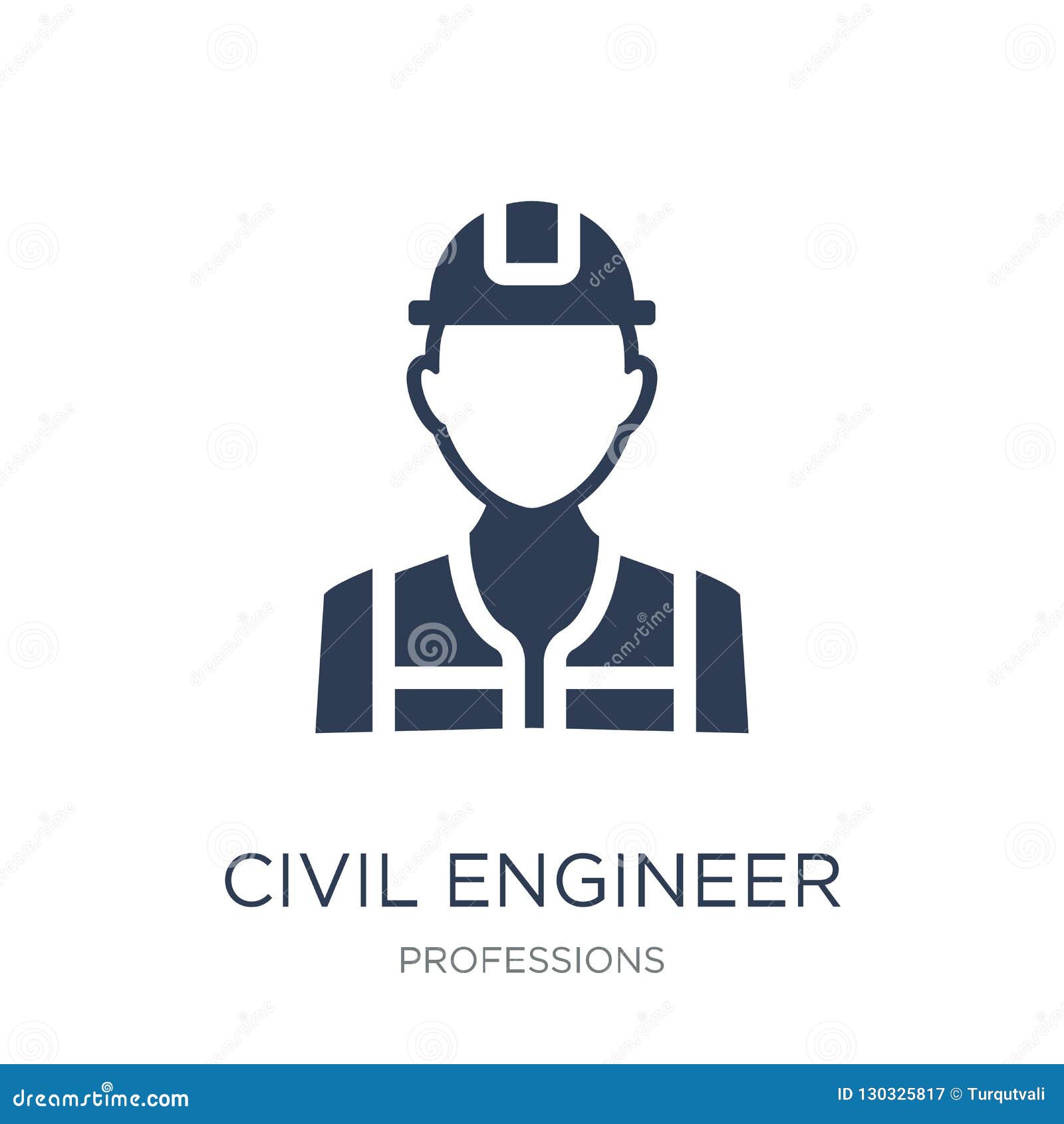 Civil Engineer Icon. Trendy Flat Vector Civil Engineer Icon on W Stock ...