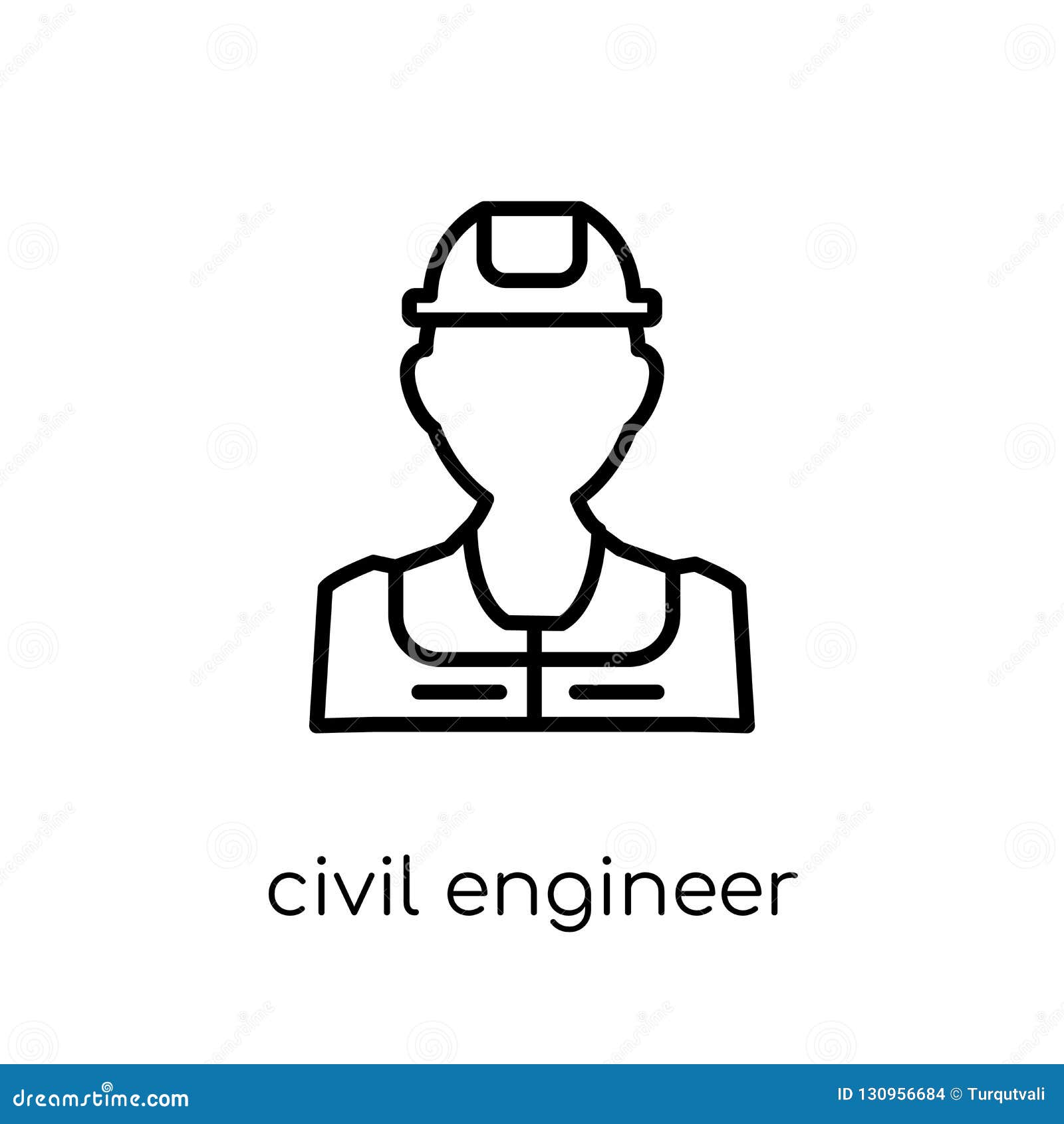 Civil Engineer Icon. Trendy Modern Flat Linear Vector Civil Engineer ...