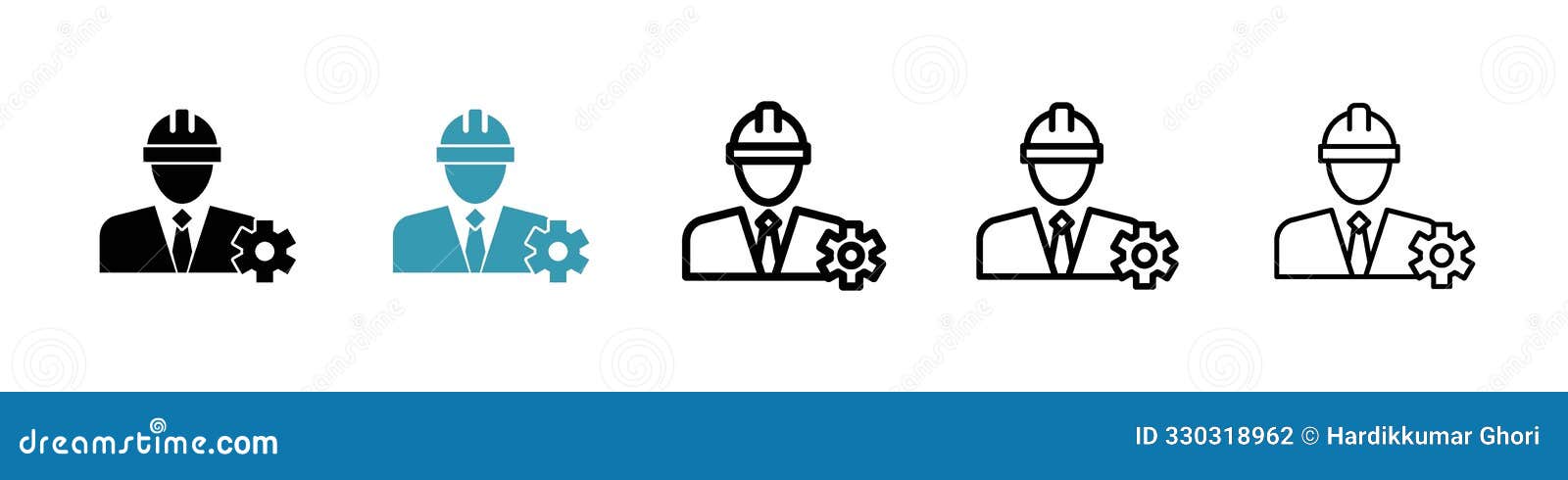 Civil Engineer Icon Vector Set on White Background Stock Vector ...