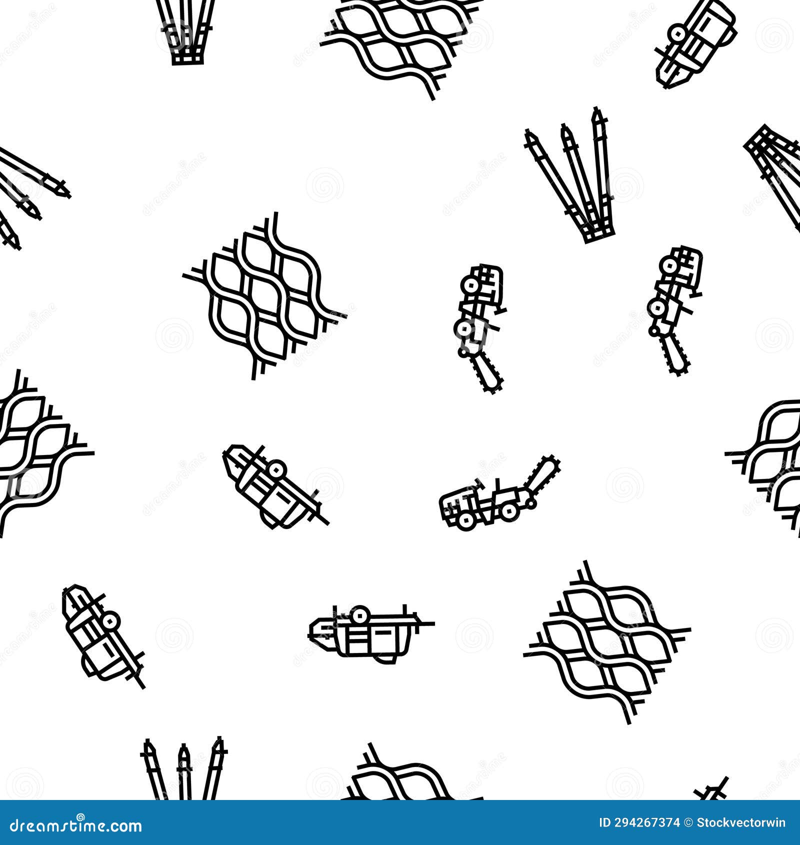 Civil Engineer Industry Building Vector Seamless Pattern Stock ...