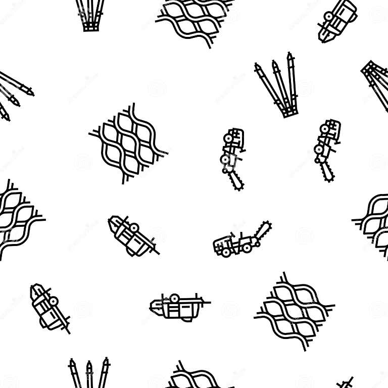 Civil Engineer Industry Building Vector Seamless Pattern Stock ...