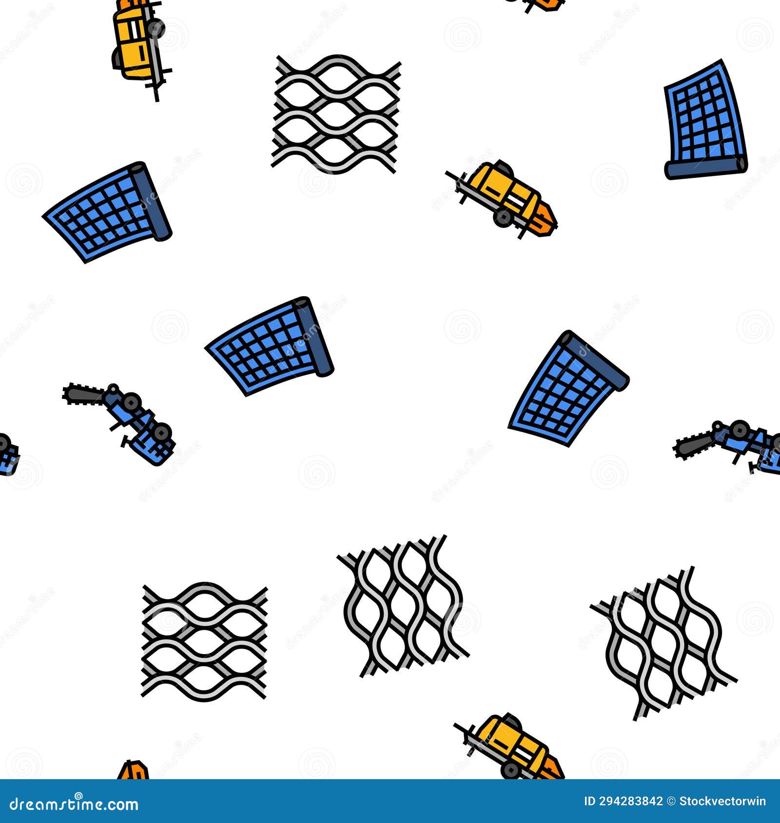 Civil Engineer Industry Building Vector Seamless Pattern Stock Vector ...
