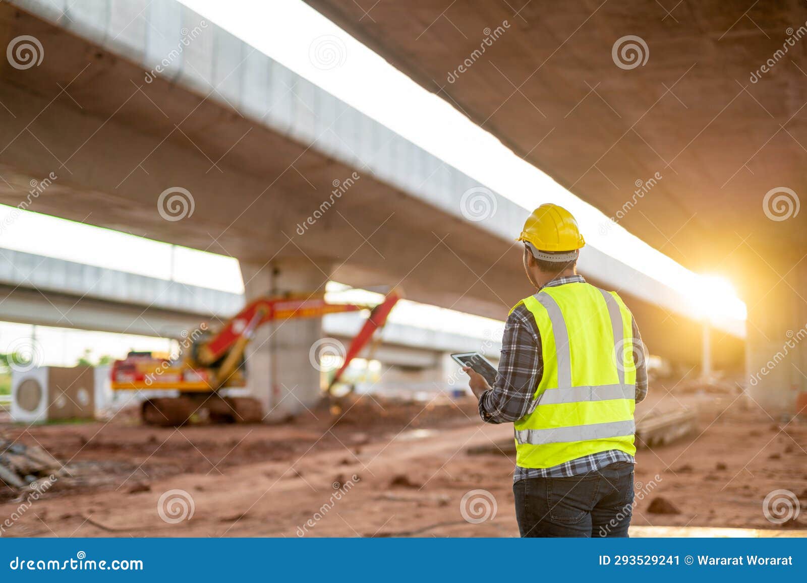 A Civil Engineer Inspected the Structure Road at Expressway Under ...