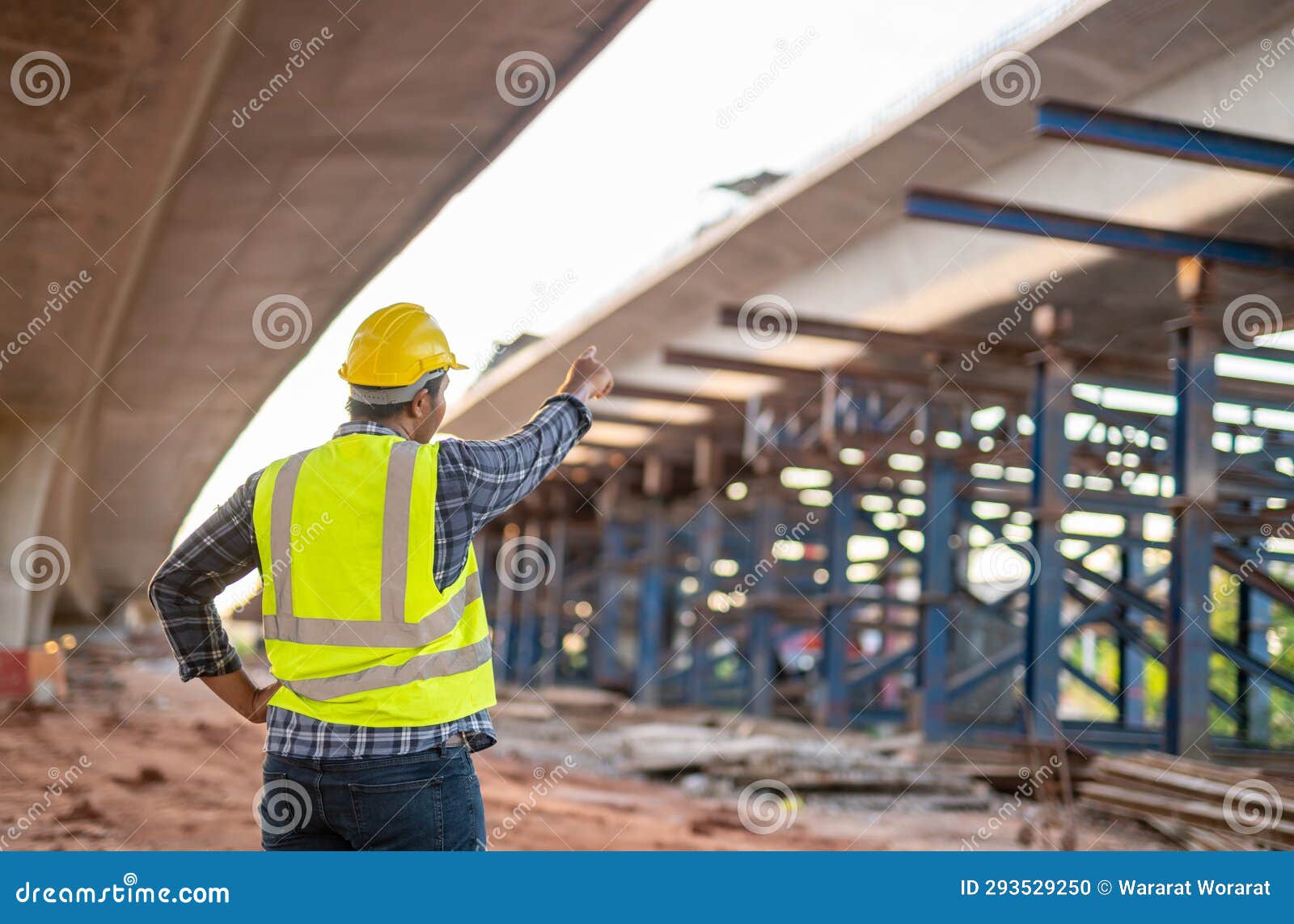 A Civil Engineer Inspected the Structure Road at Expressway Under ...