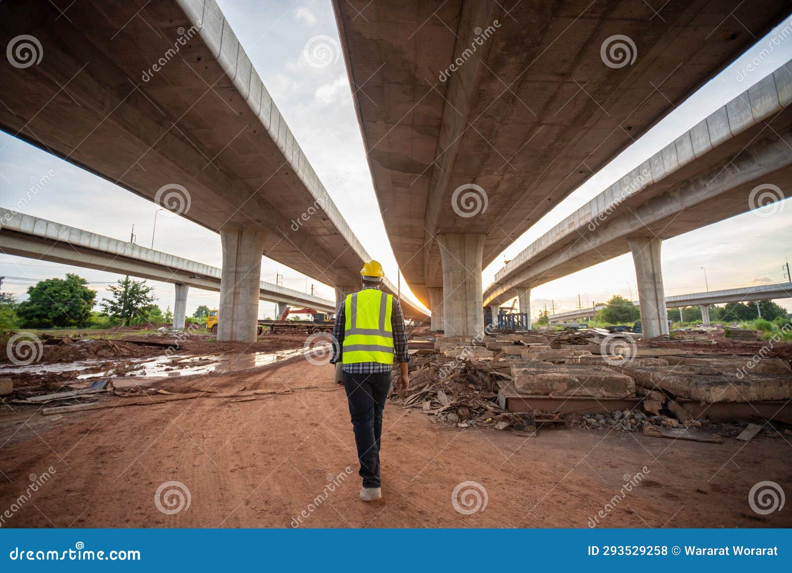 A Civil Engineer Inspected the Structure Road at Expressway Under ...