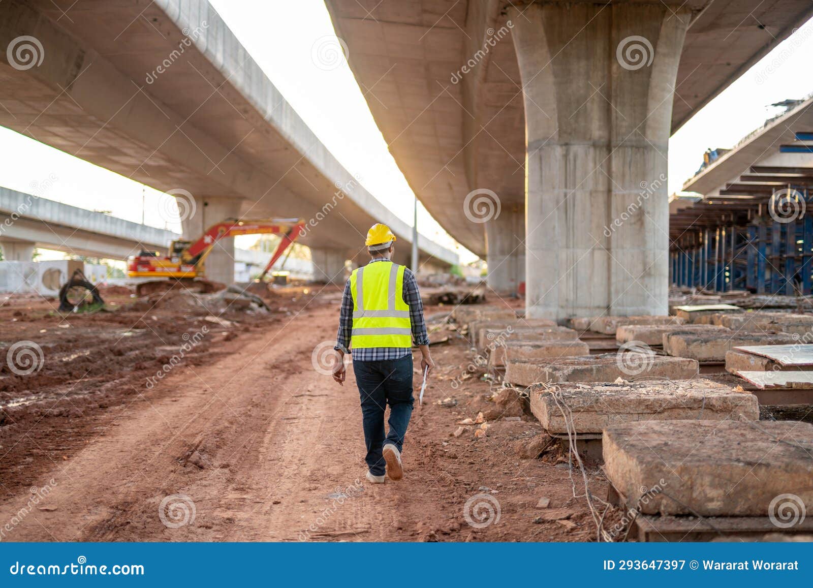 A Civil Engineer Inspected the Structure Road at Expressway Under ...