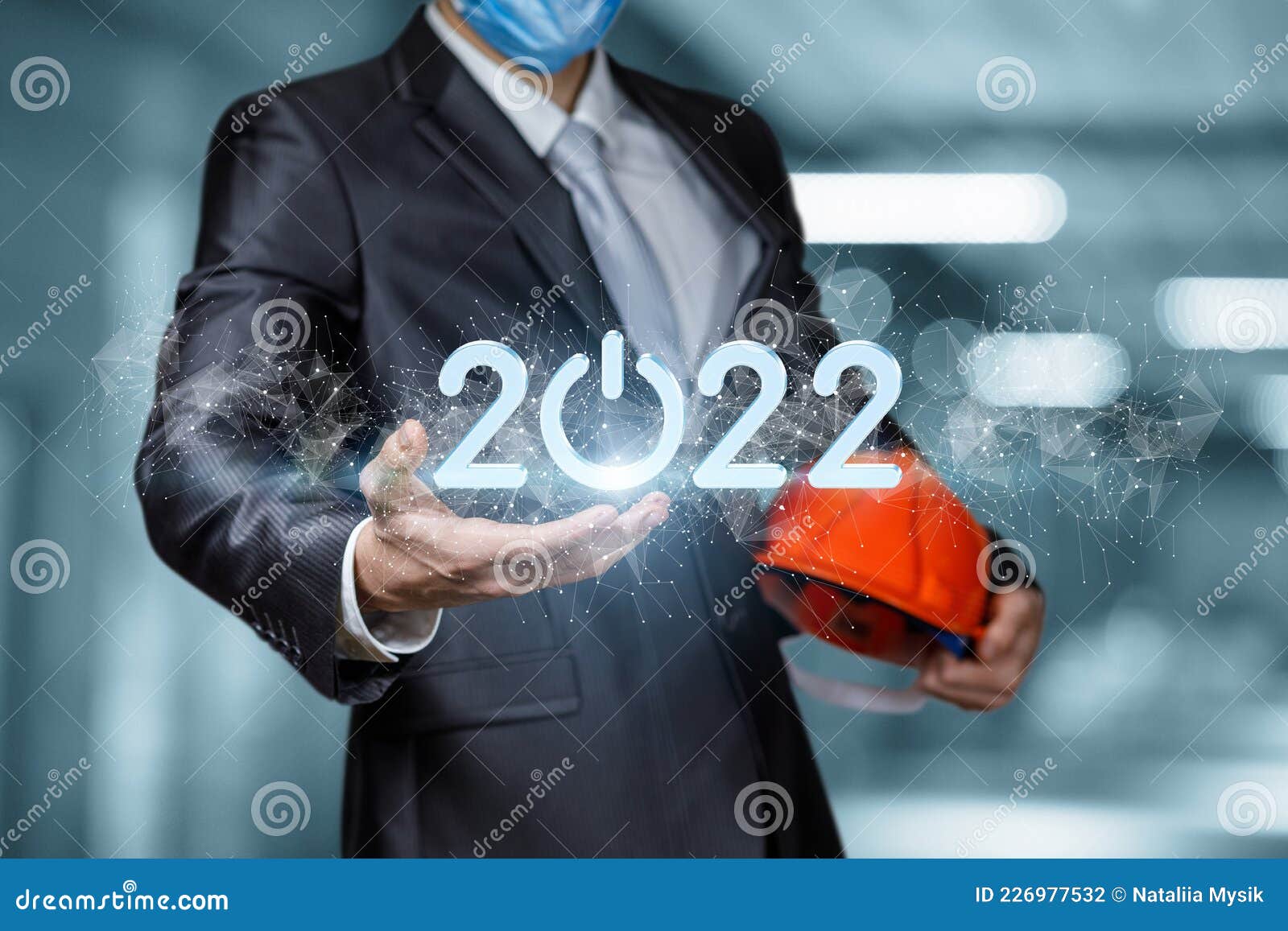 Civil Engineer Shows the New Year 2022 Stock Photo - Image of engineer ...