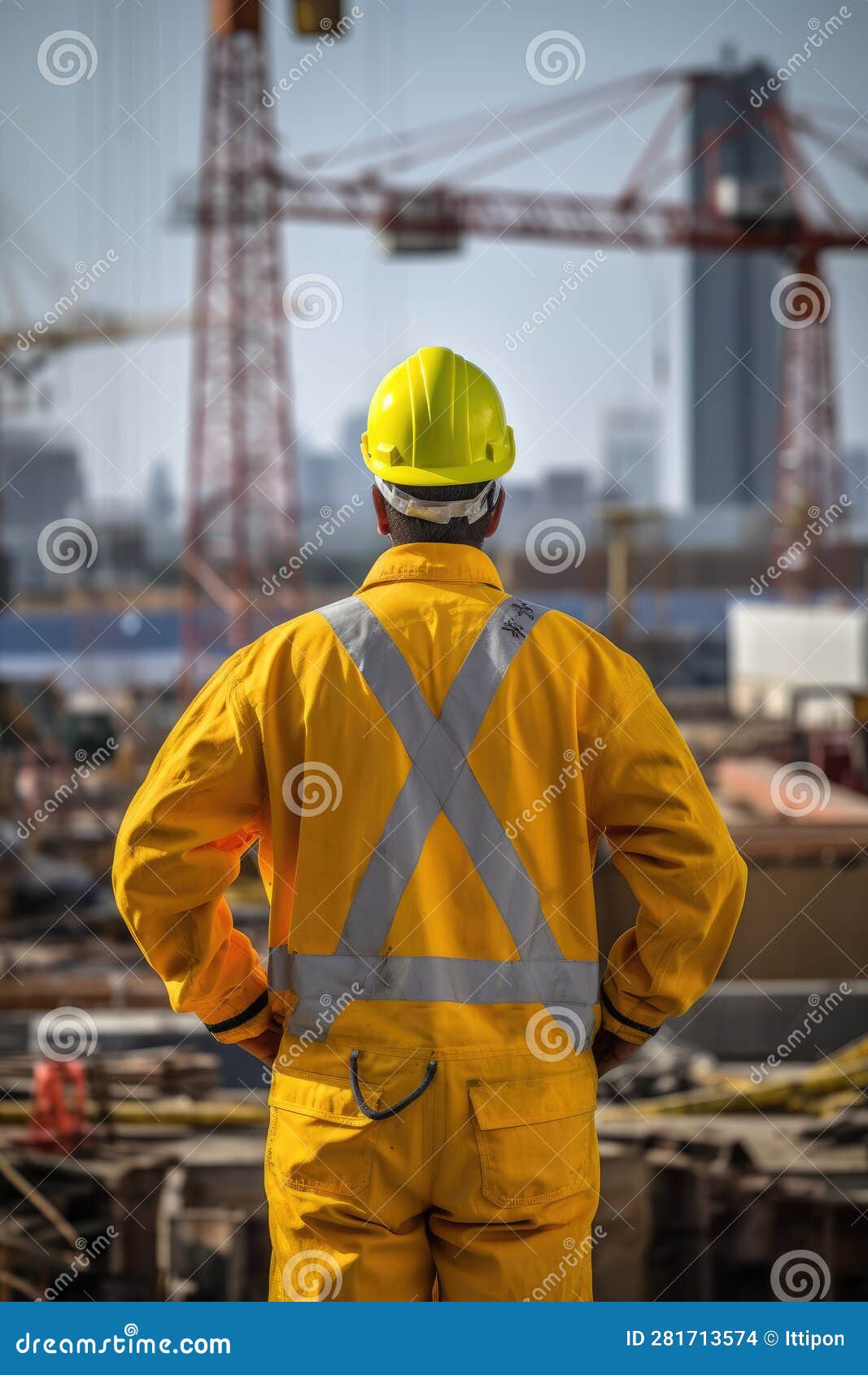 Acivil Engineer Standing at the Construction Site. Generative AI Stock ...