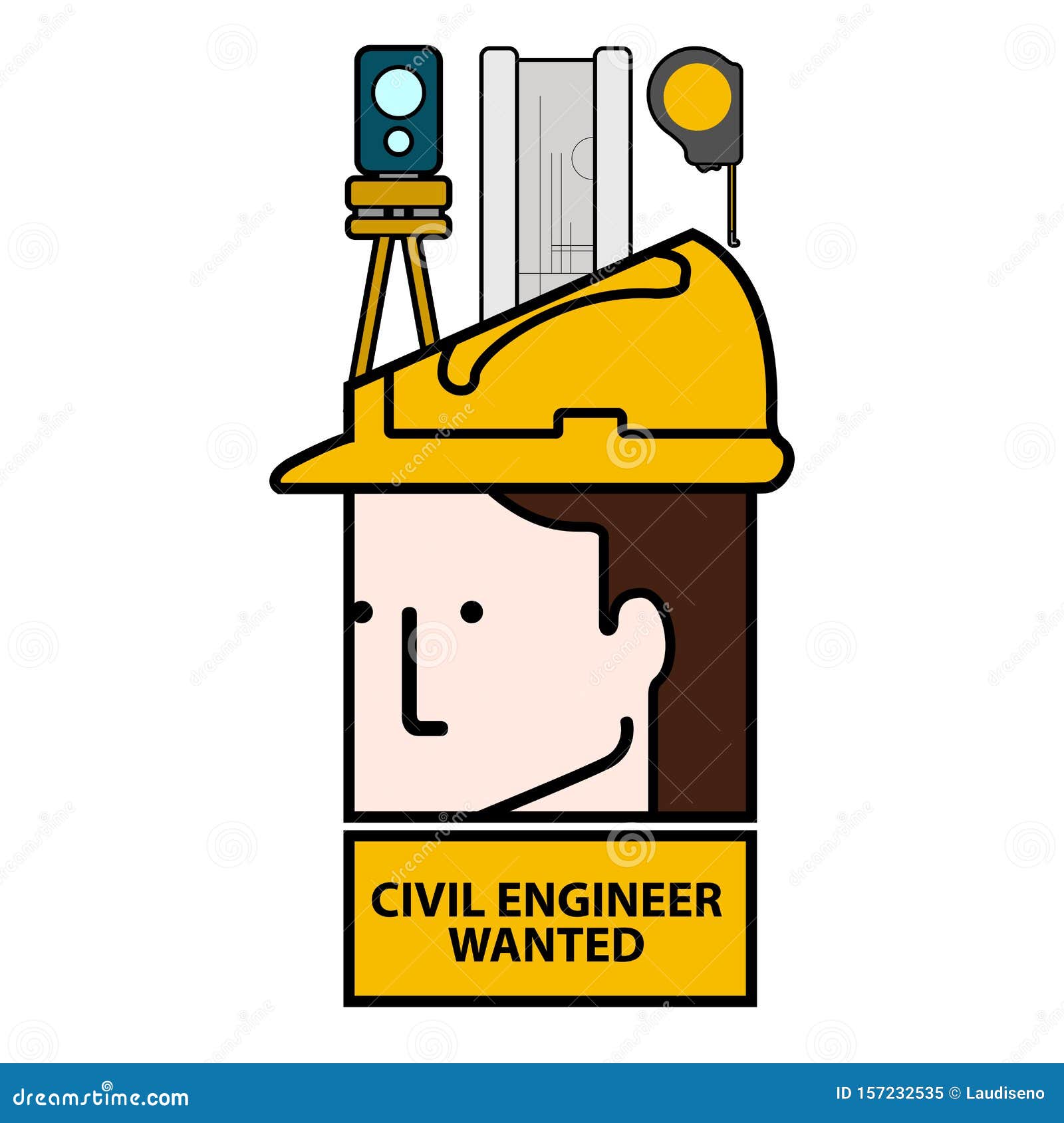 Civil Engineer Wanted Avatar Image Stock Vector - Illustration of ...