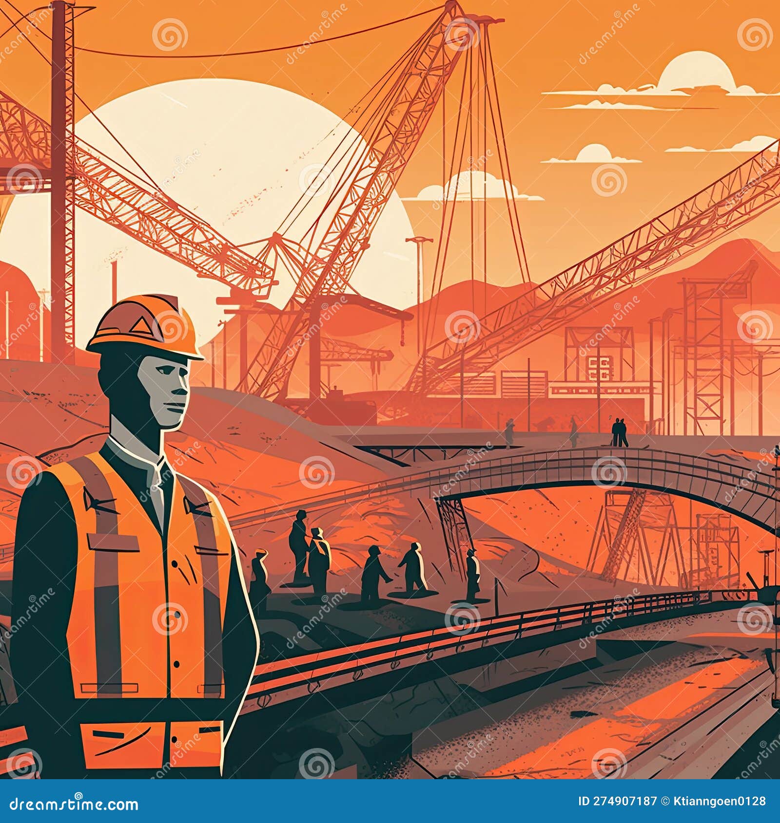 Civil Engineer Working on a Large-scale Infrastructure Project, Such As ...