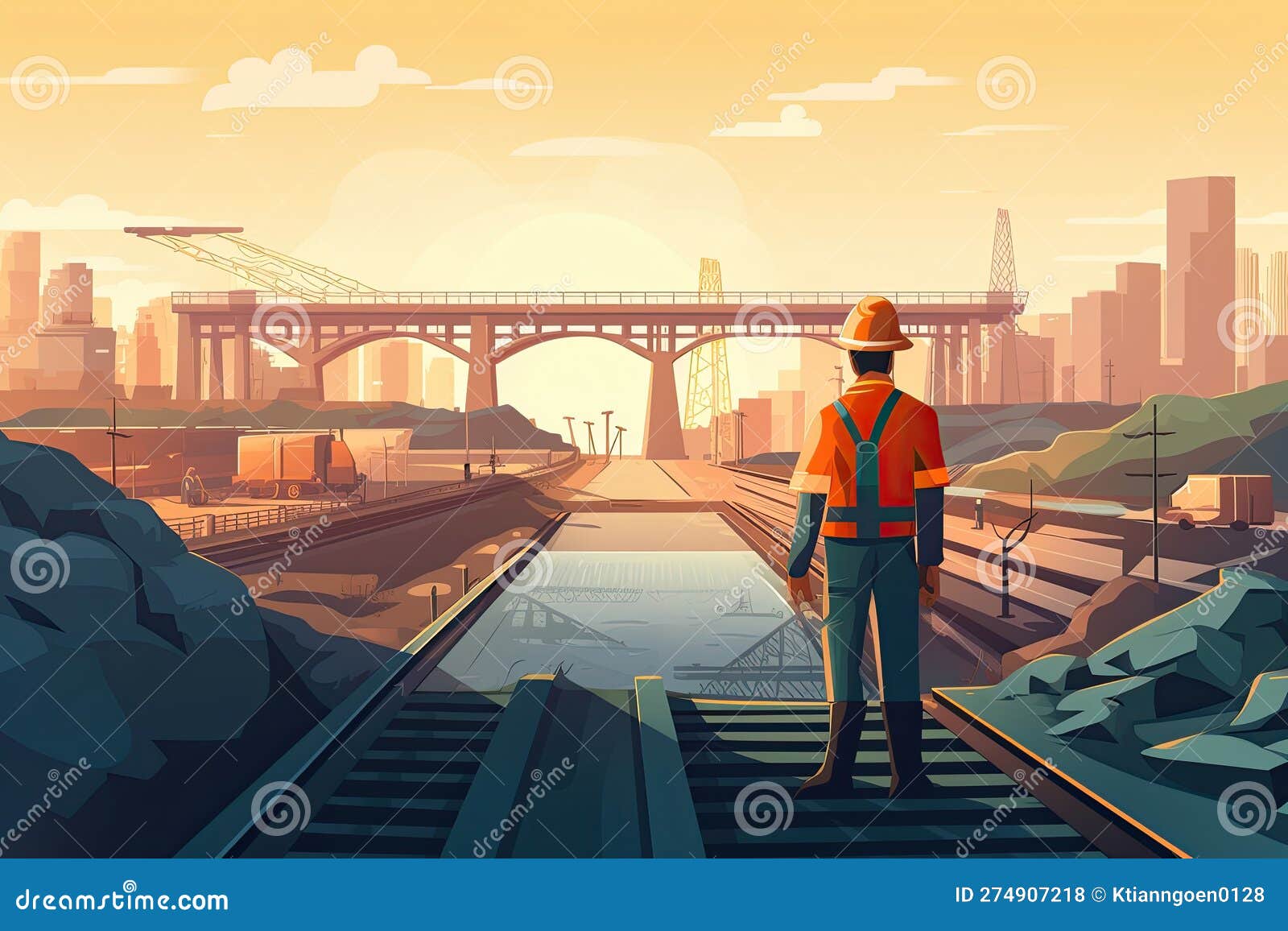 Civil Engineer Working on a Large-scale Infrastructure Project, Such As ...