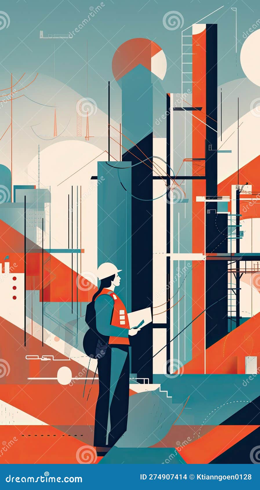 Civil Engineer Working on a Large-scale Infrastructure Project, Such As ...