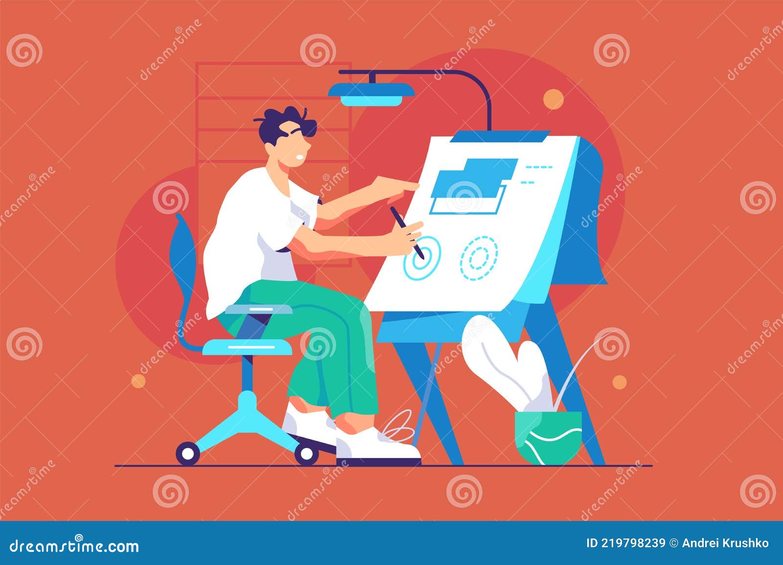 Civil Engineer Working on New Project Stock Vector - Illustration of ...