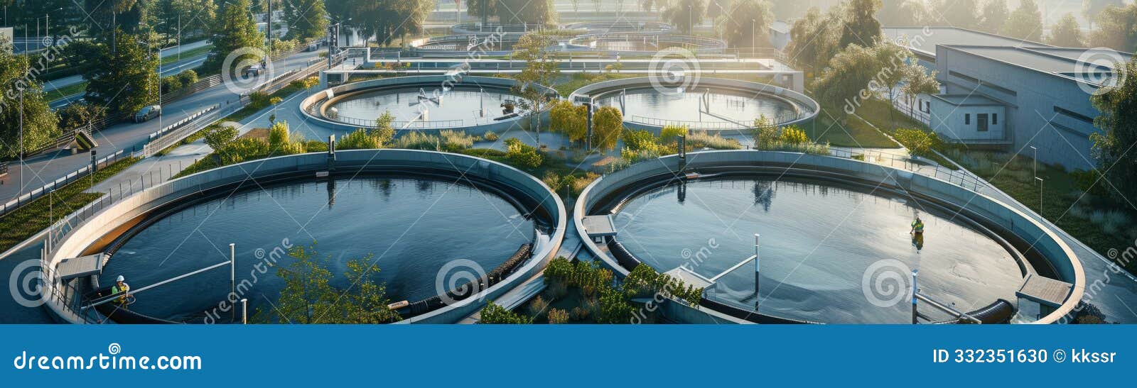 Civil Engineering Construction, Aerial View of Efficient Urban Water ...